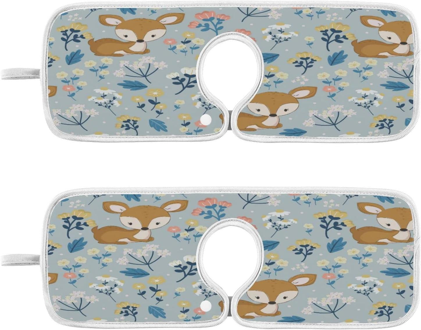 Coolnut Deer Flowers Colorful Sink Splash Guard for Faucet 2 Packs ...