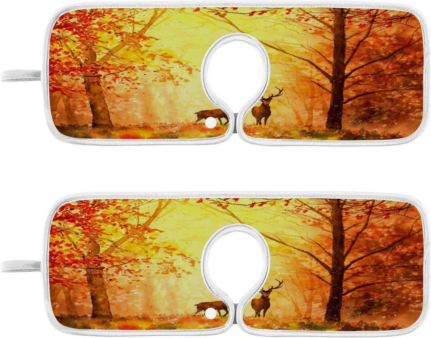 Coolnut Deer Forest Sink Splash Guard for Faucet 2 Packs Faucet ...