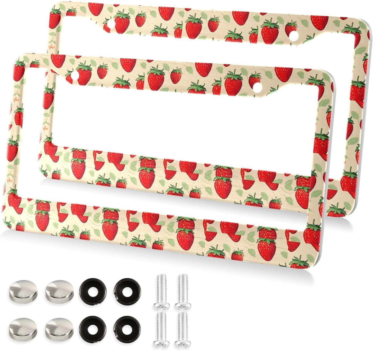 Coolnut Delicious Strawberries License Plate Frames 2 Packs,License ...