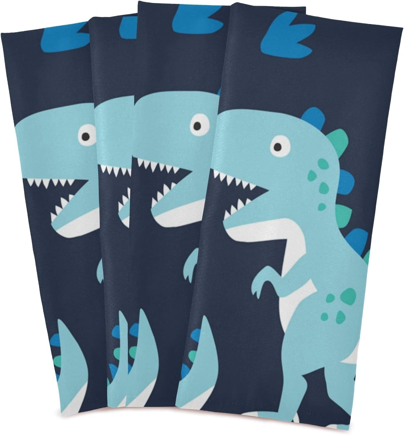 Coolnut Dinosaur Kitchen Dish Towel Set of 4, Super Absorbent Soft ...