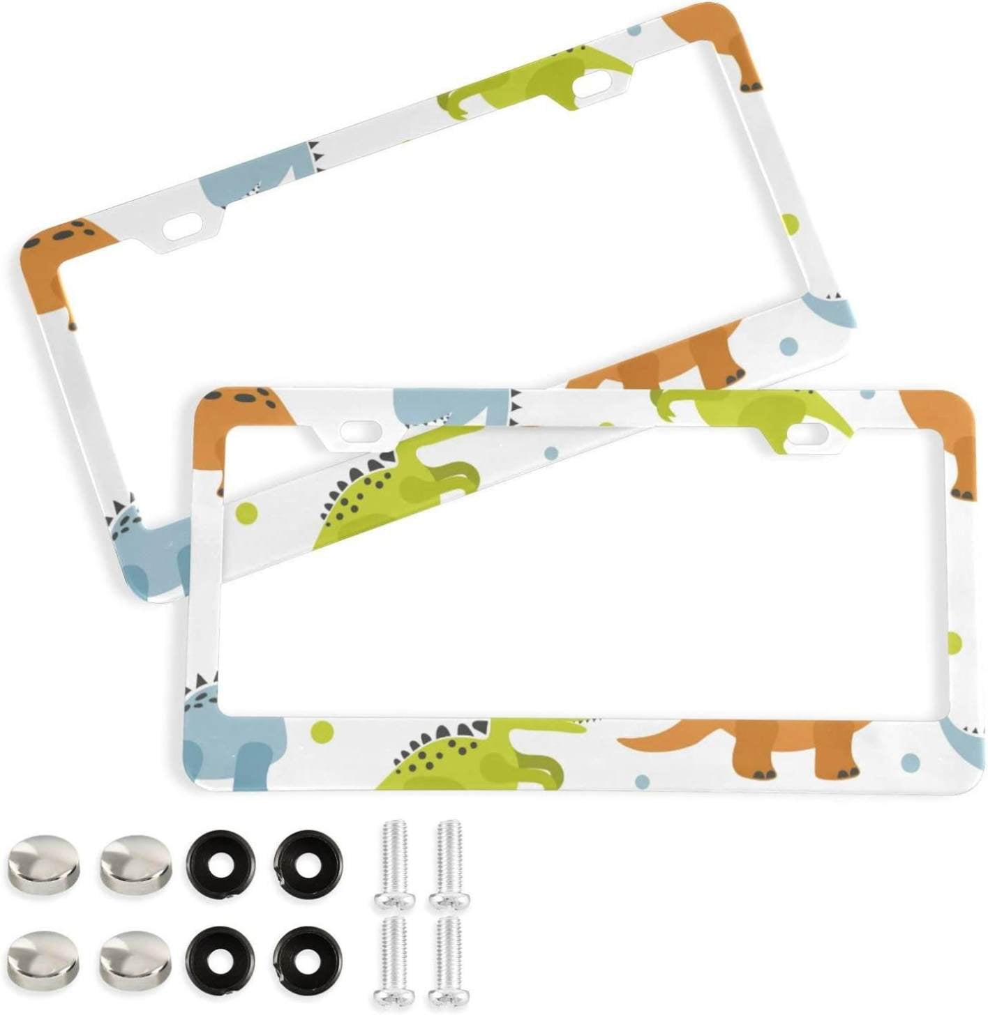 Coolnut Dinosaur License Plate Frames 2pcs, Aluminum Universal Car ...