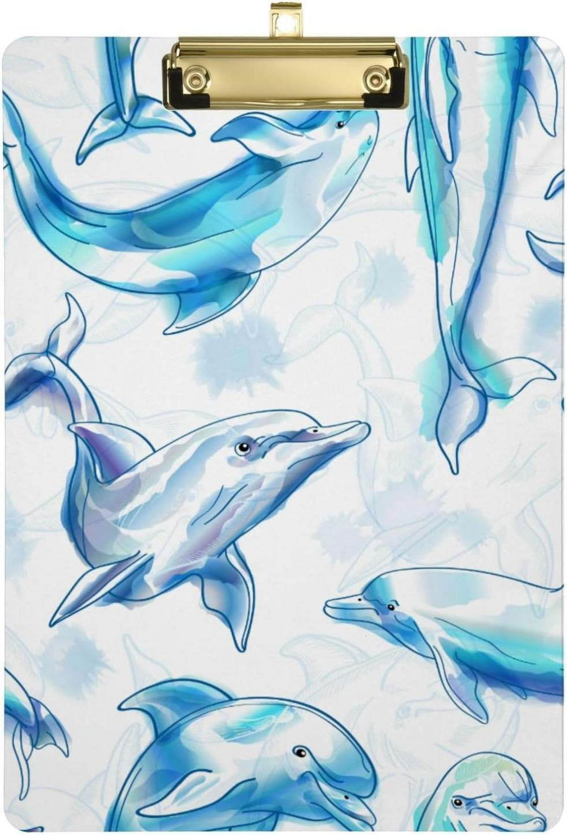 Coolnut Dolphin Clipboard, Acrylic Standard A4 Letter Size Clip Board ...
