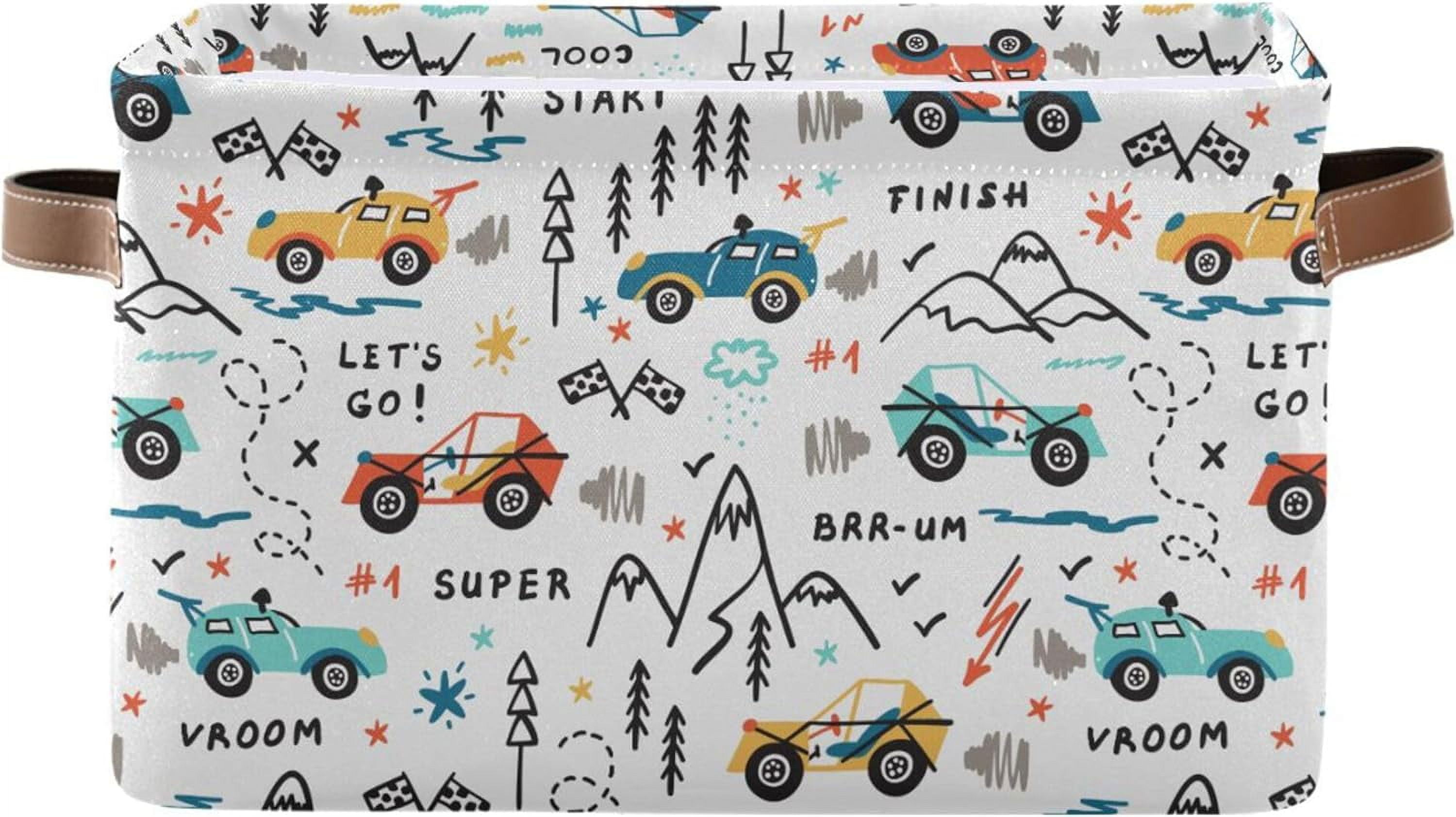 Coolnut Doodle Buggy Pattern Storage Basket Foldable Storage Bin 2 Pack ...