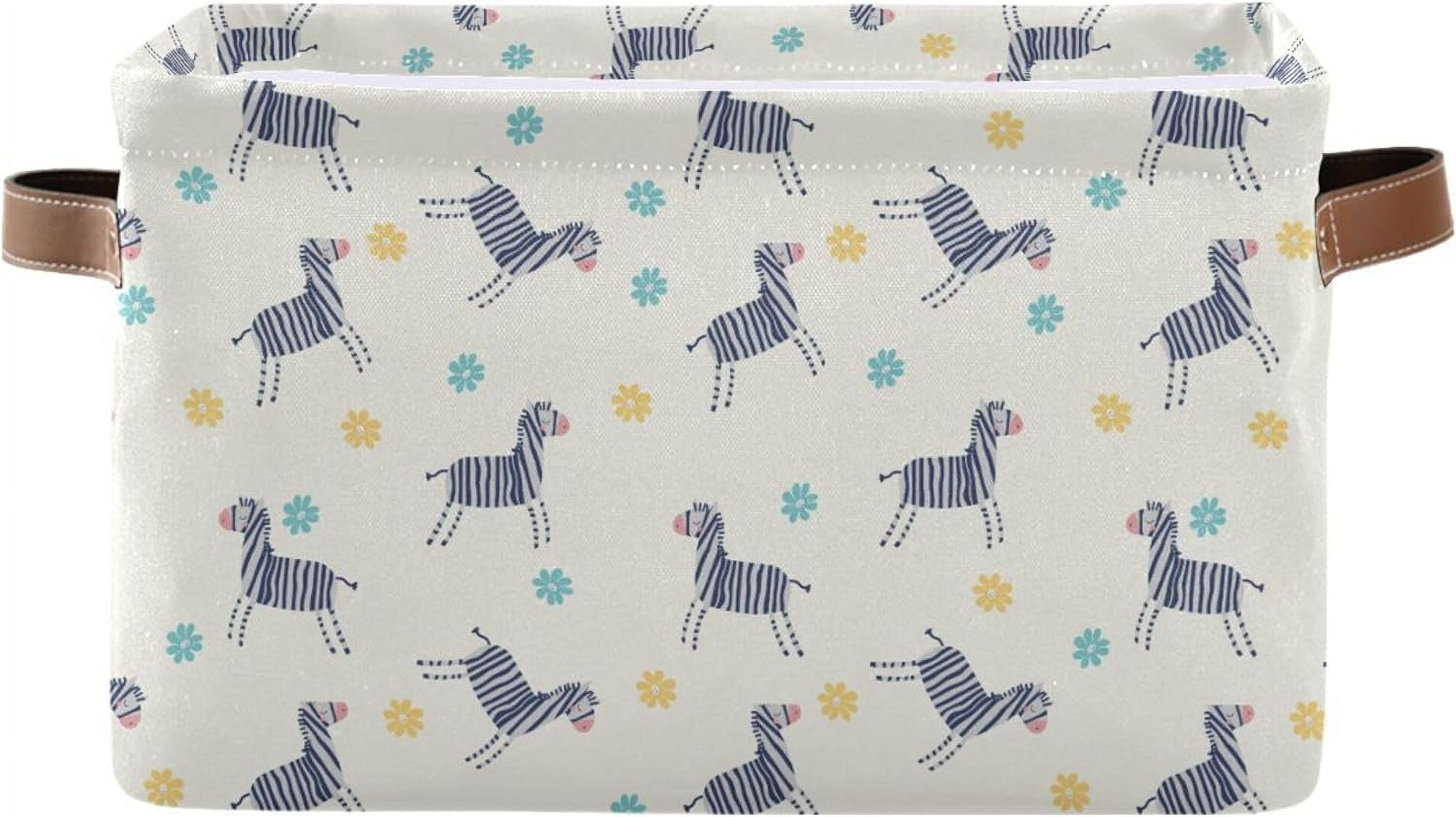 Coolnut Doodle Colorful Zebra Storage Basket Foldable Storage Bin 2 ...