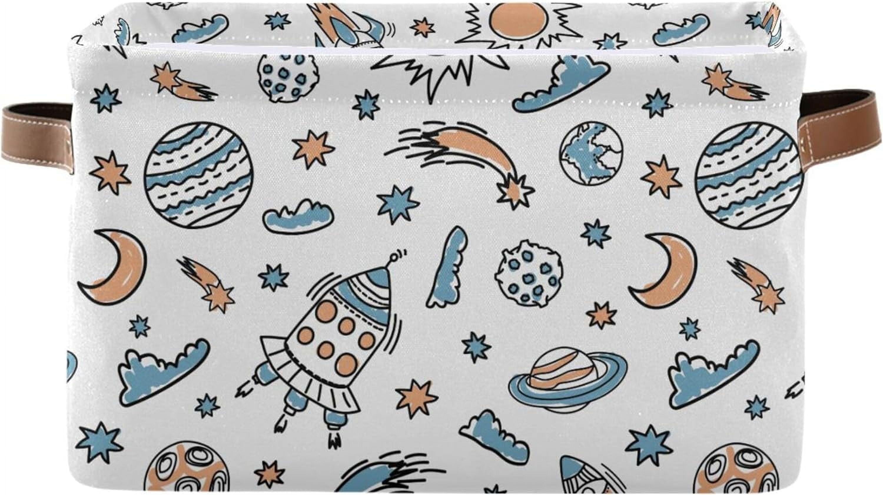 Coolnut Doodle Rockets Storage Basket Foldable Storage Bin 2 Pack ...