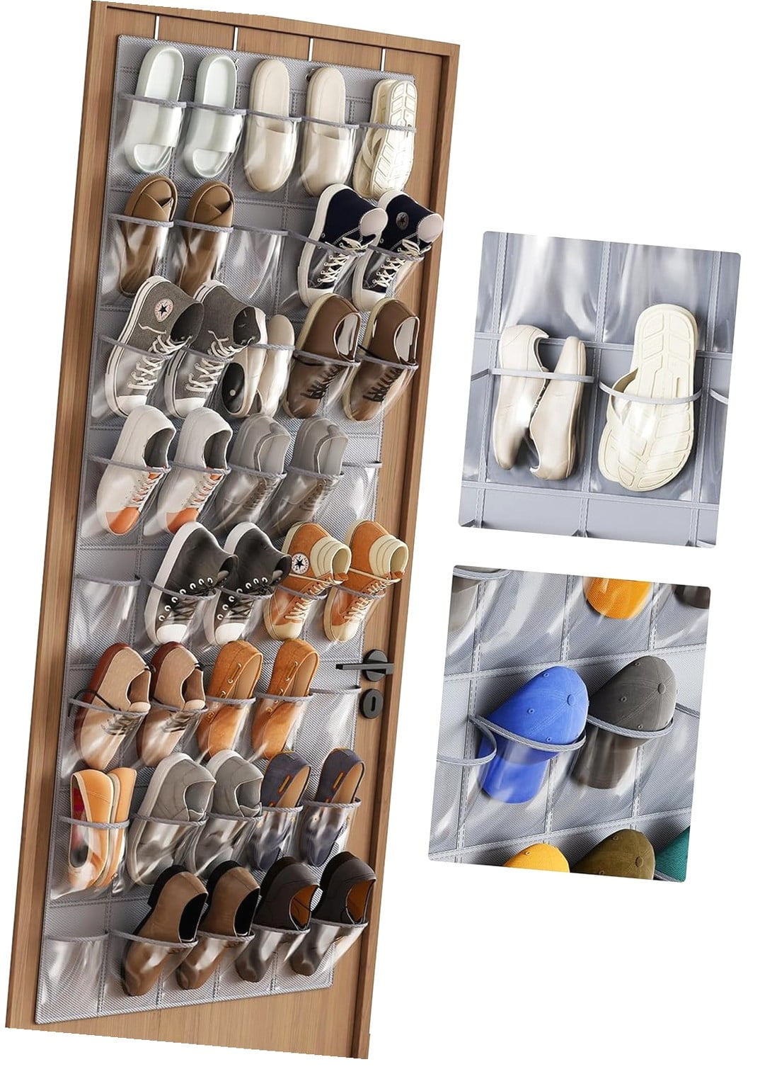 Coolnut Over the Door Shoe Organizer with 40 Transparent Pockets ...