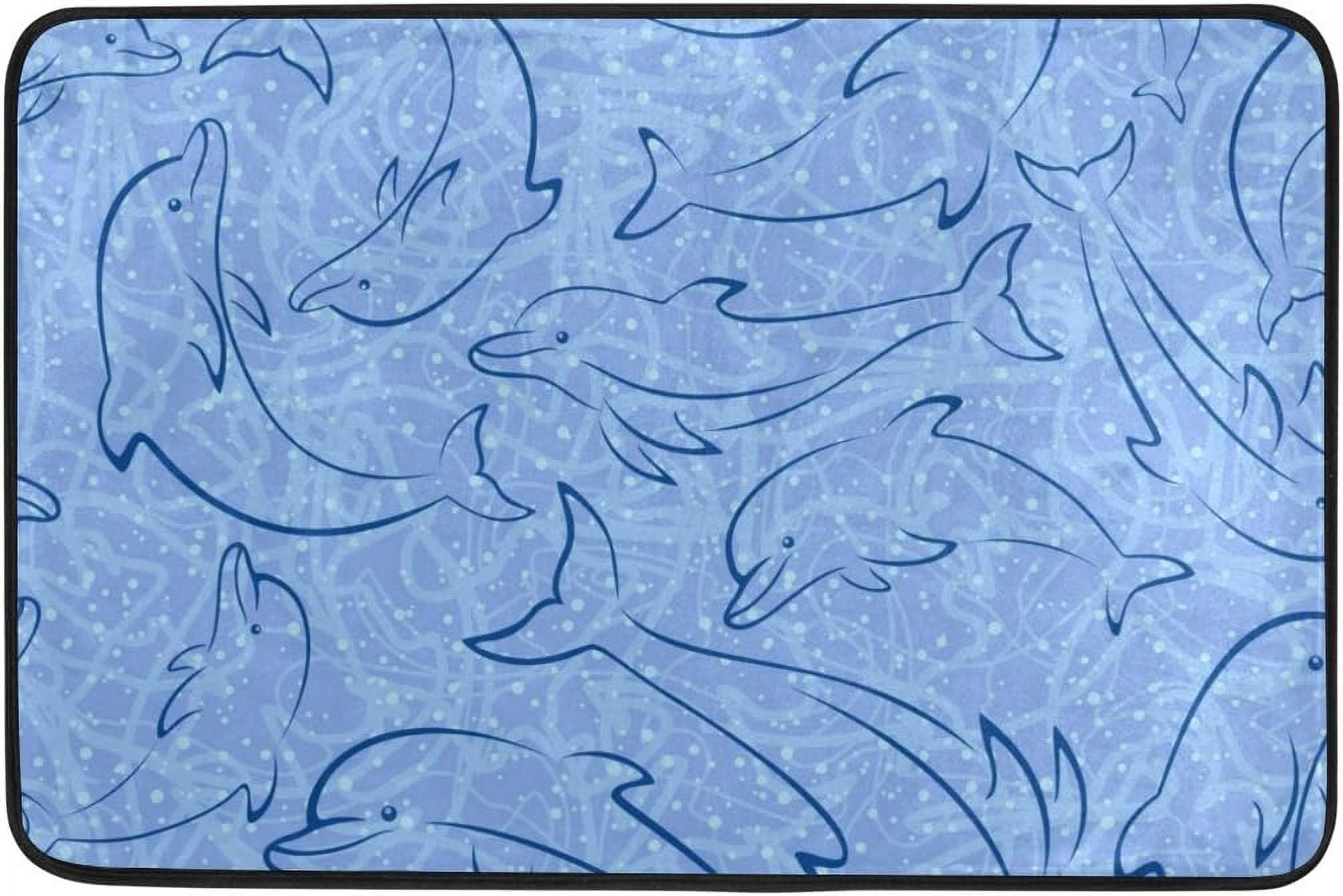 Coolnut Doormat Sea Creatures Animals Dolphin Lightweight Non Slip ...