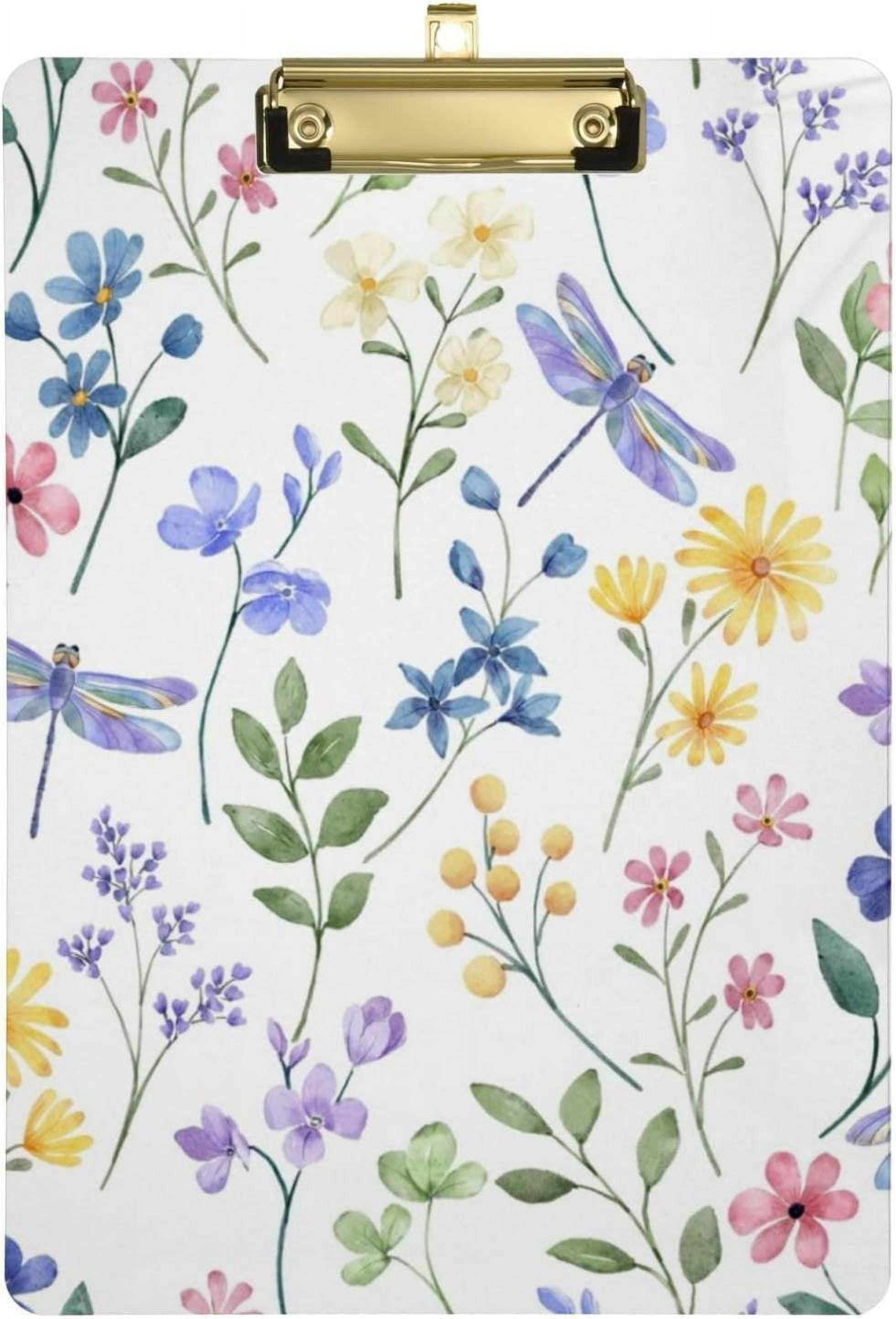 Coolnut Dragonfly Flowers Clipboard, Acrylic Standard A4 Letter Size ...