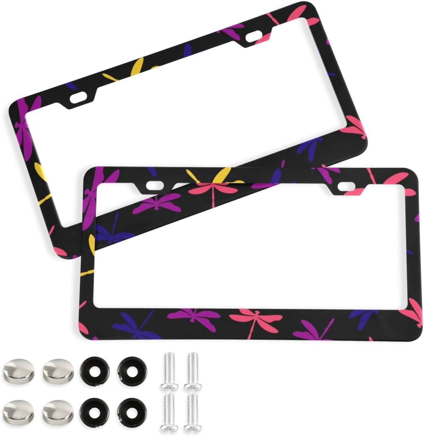 Coolnut Dragonfly License Plate Frames 2pcs, Aluminum Universal Car ...