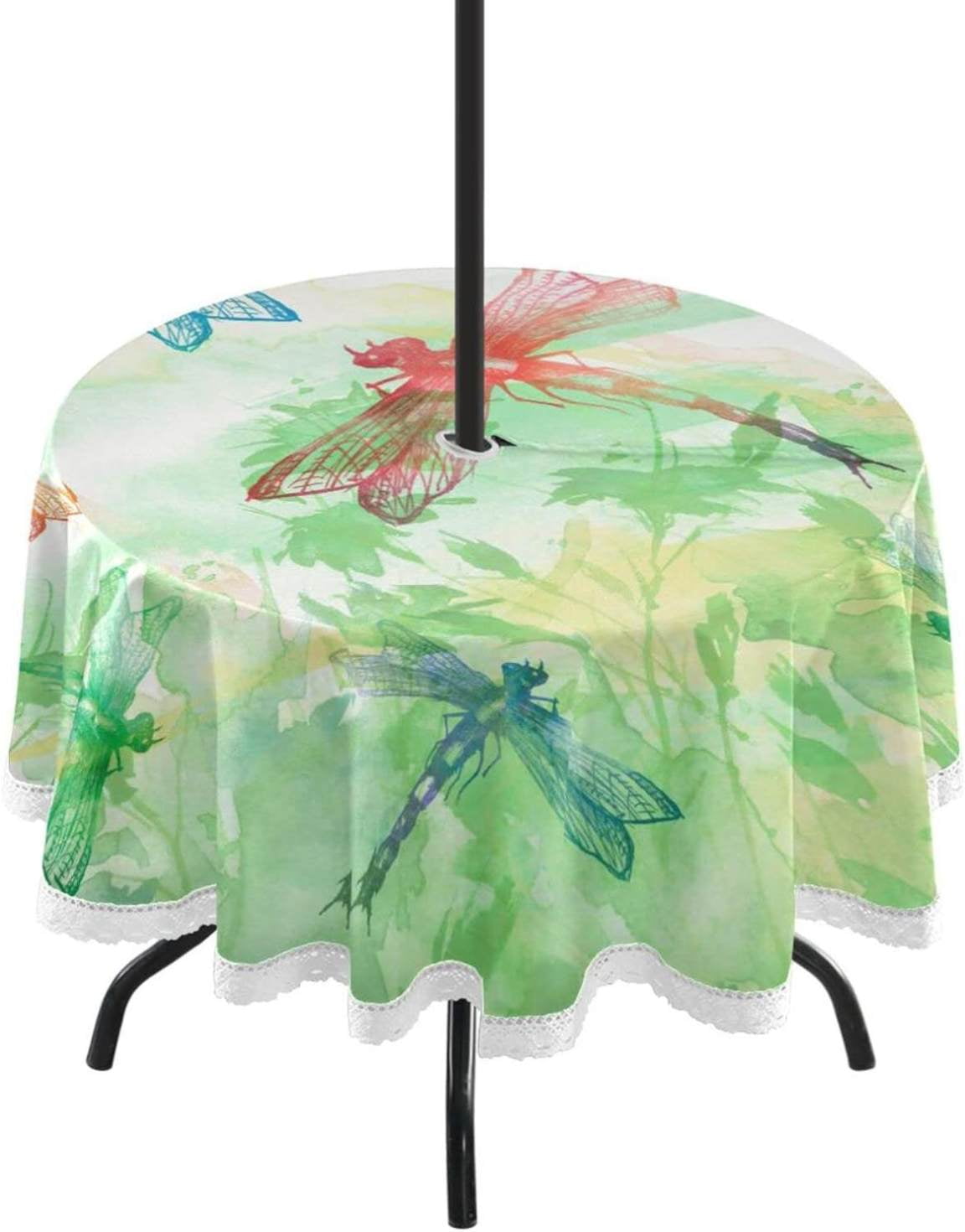 Coolnut Dragonfly Pattern Round Table Cloth, Heat Resistant Table Cover ...