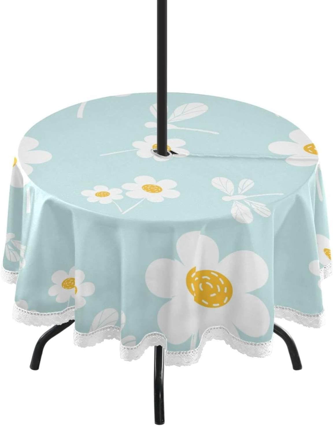 Coolnut Dragonfly Pattern Round Table Cloth, Heat Resistant Table Cover ...