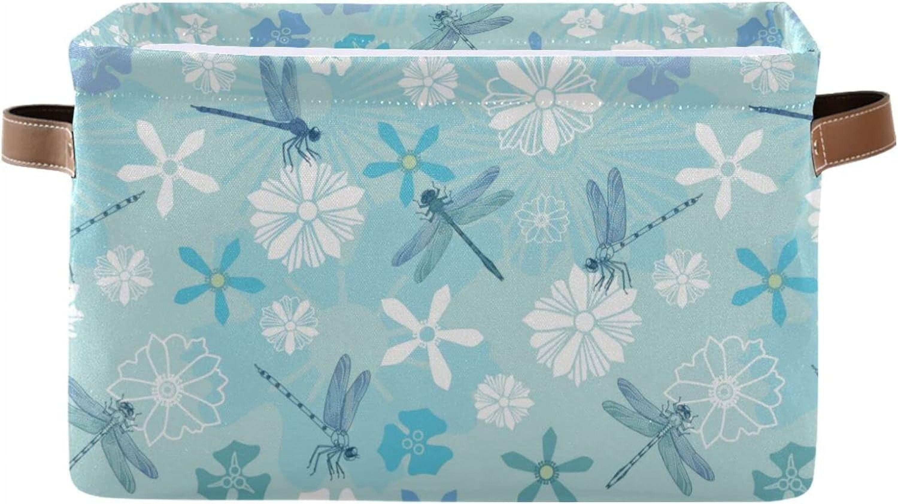 Coolnut Dragonfly Pattern Storage Baskets Rectangle Foldable Canvas ...
