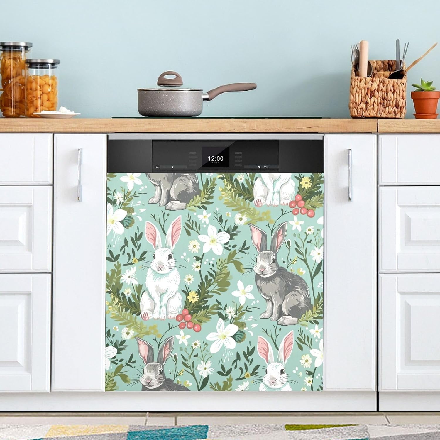 Coolnut Easter Bunny Dishwasher Magnet Cover, Kitchen Dish Washer Door ...