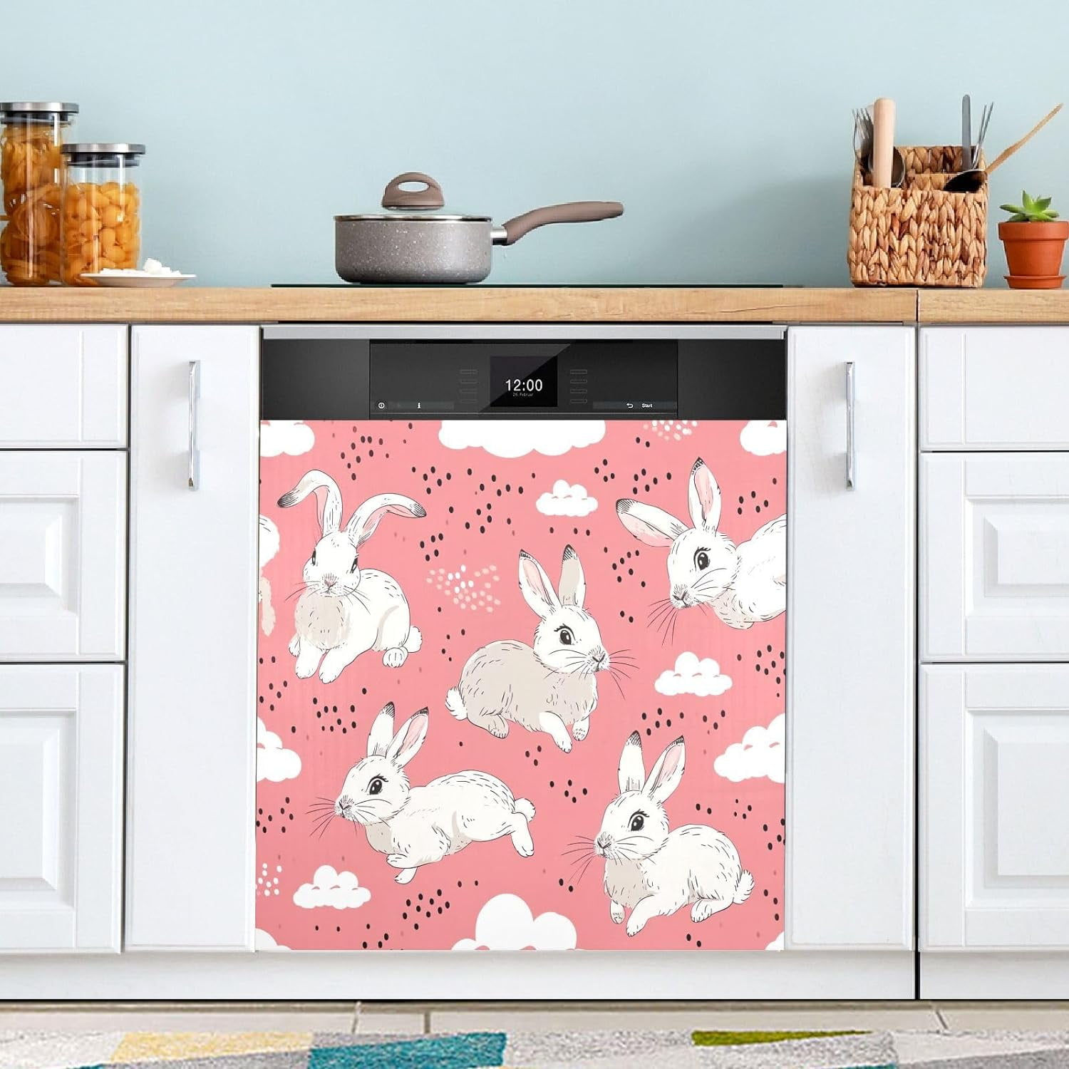 Coolnut Easter Bunny Dishwasher Magnet Cover, Kitchen Dish Washer Door ...
