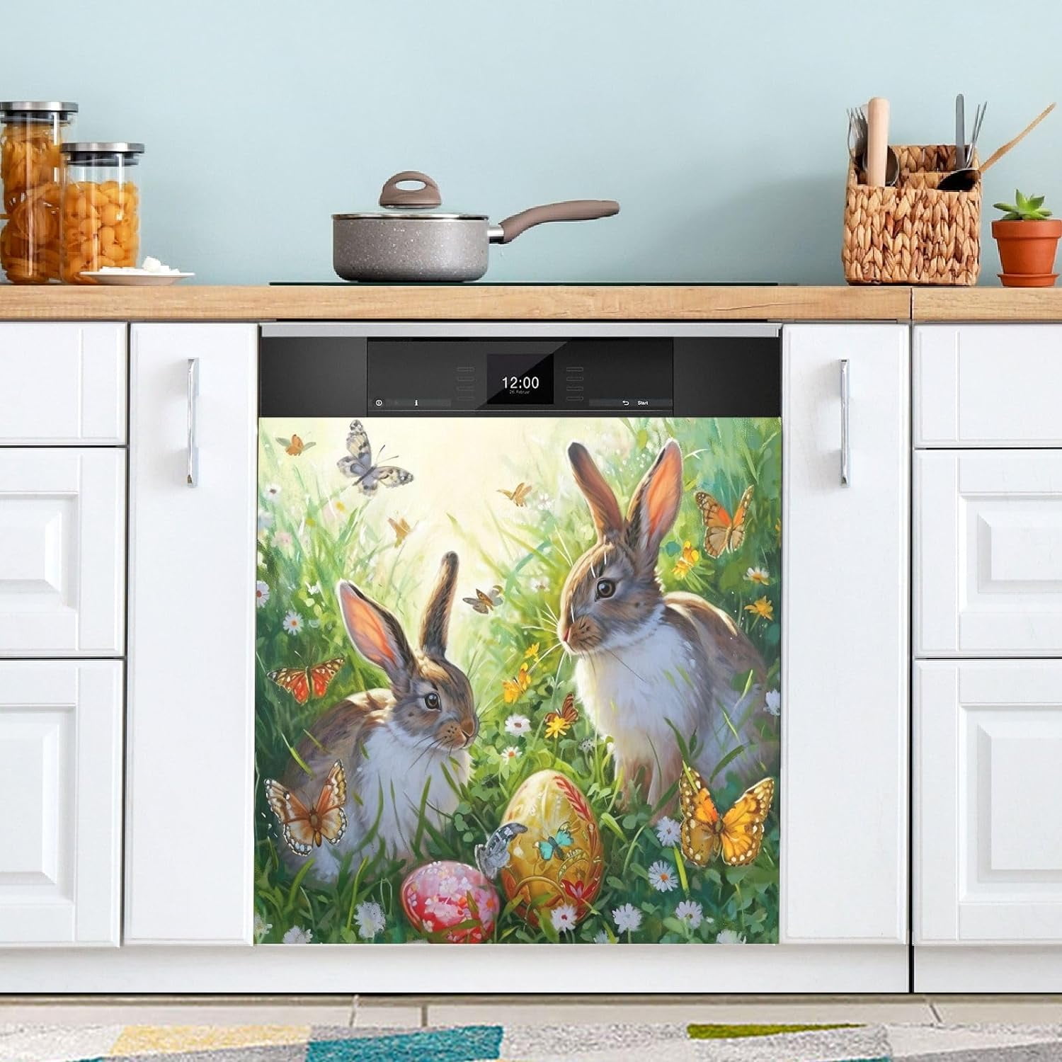 Coolnut Easter Bunny Dishwasher Magnet Cover, Kitchen Dish Washer Door ...