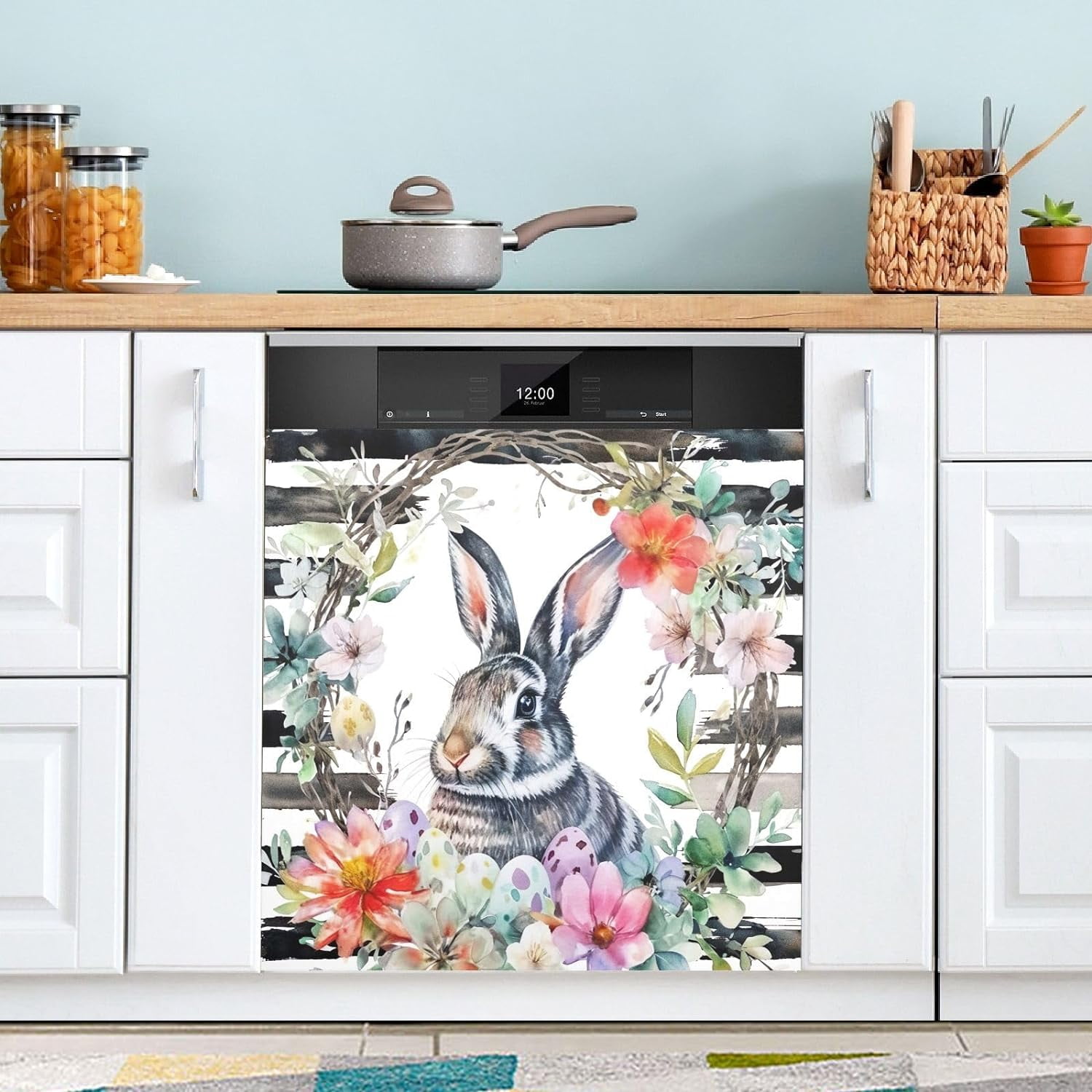 Coolnut Easter Bunny Dishwasher Magnet Cover, Kitchen Dish Washer Door ...