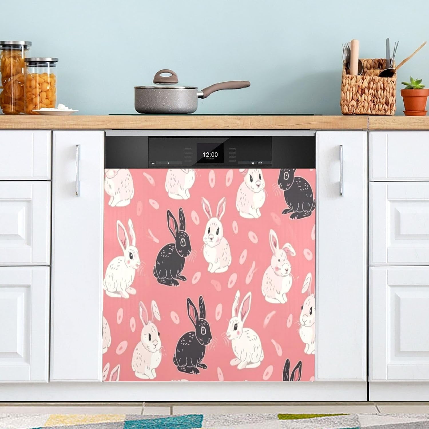 Coolnut Easter Bunny Dishwasher Magnet Cover, Kitchen Dish Washer Door ...