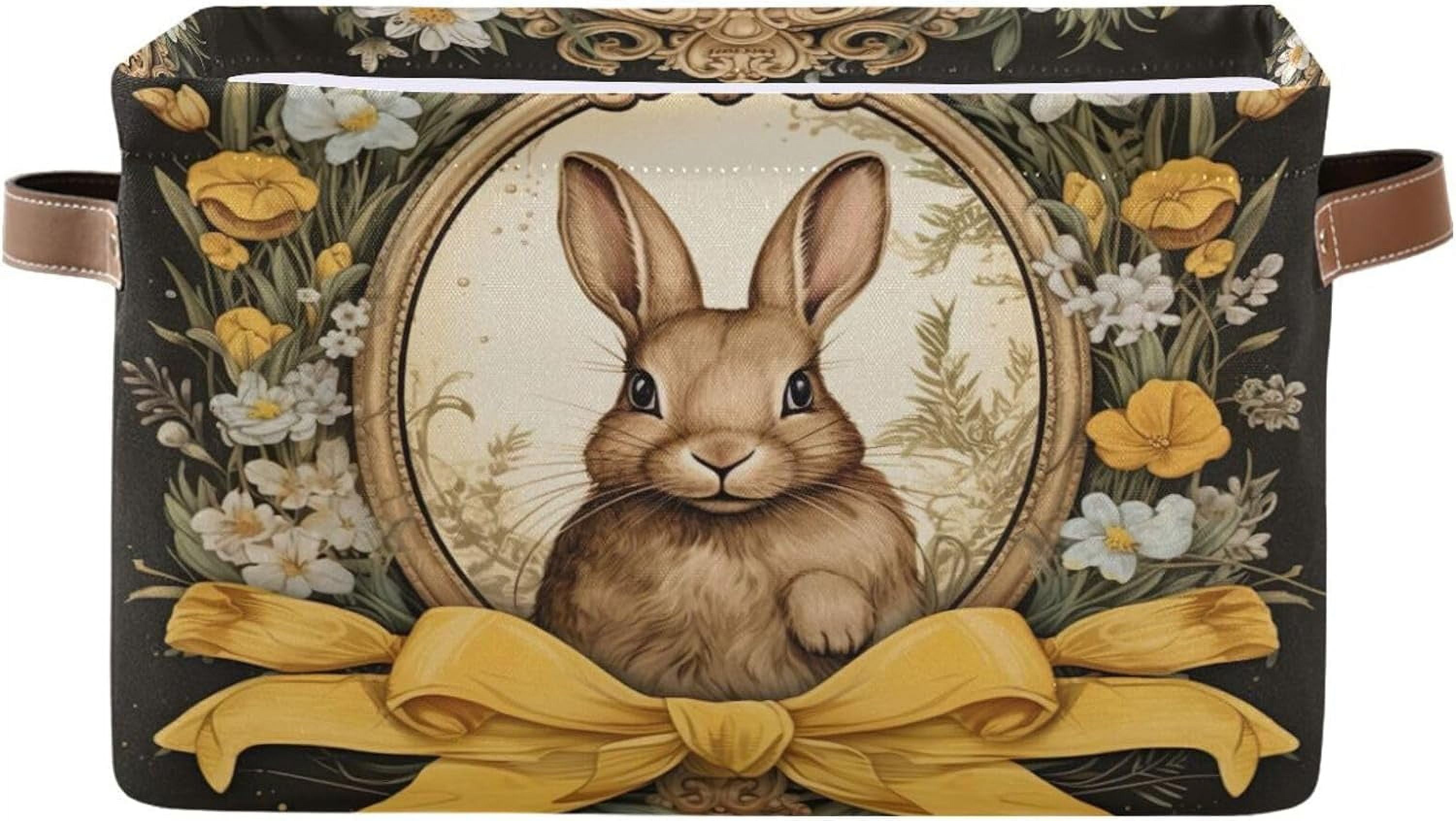 Coolnut Easter Cute Rabbit Retro Style Large Storage Basket 1PCS,Cute ...