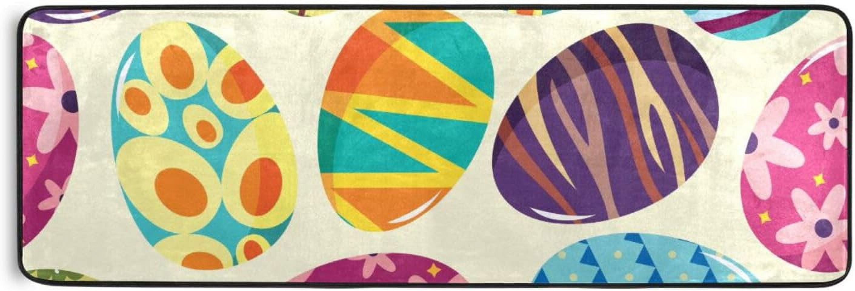 Coolnut Easter Egg Pattern Area Rug - 2' x 6' Washable Runner Rugs with ...