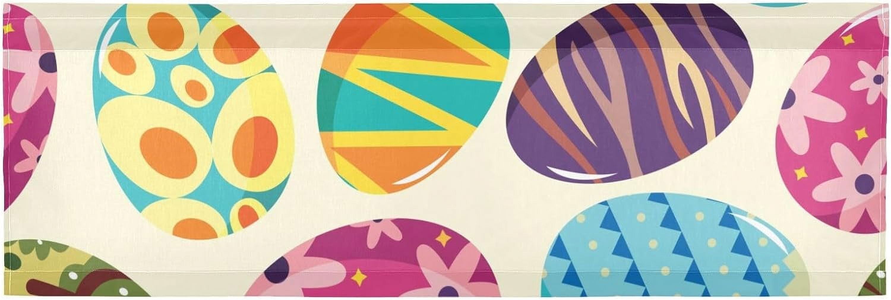 Coolnut Easter Egg Pattern Valance Faux Linen Small Window Curtains ...
