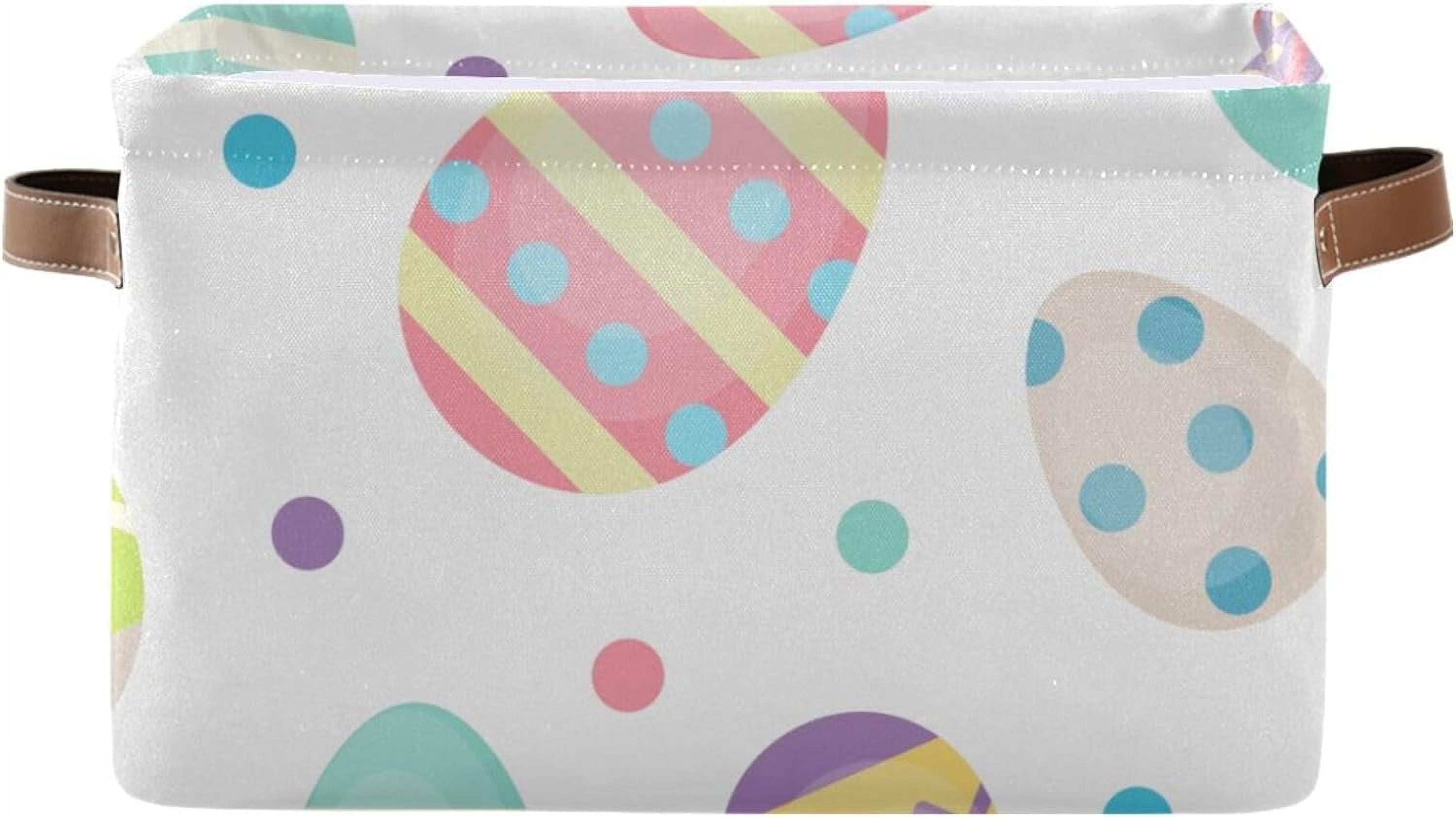 Coolnut Easter Eggs Pattern Storage Bins Foldable Canvas Fabric Storage ...