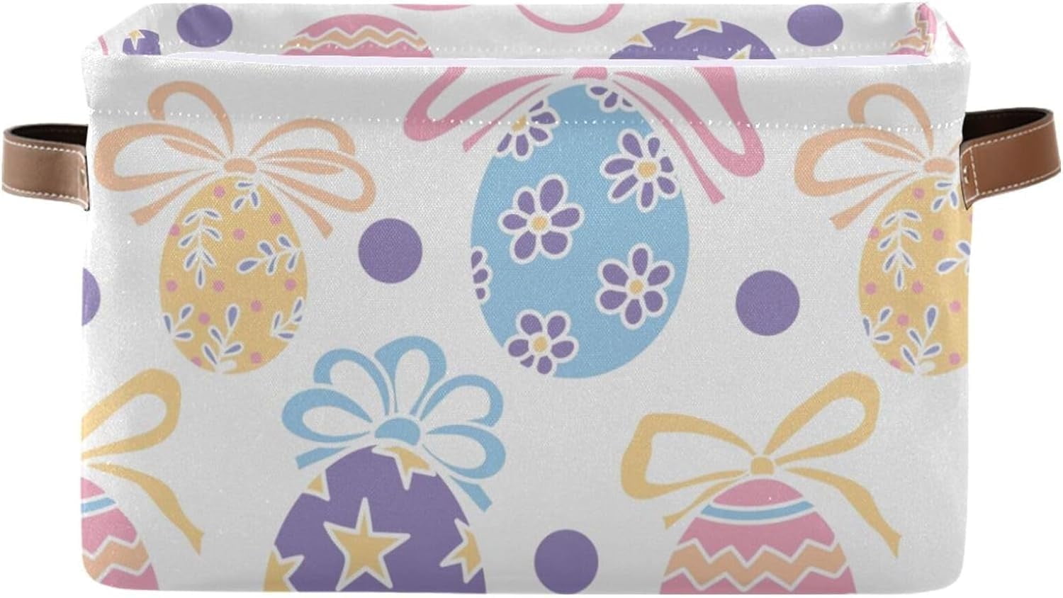 Coolnut Easter Eggs Pattern Storage Bins Foldable Canvas Fabric Storage ...