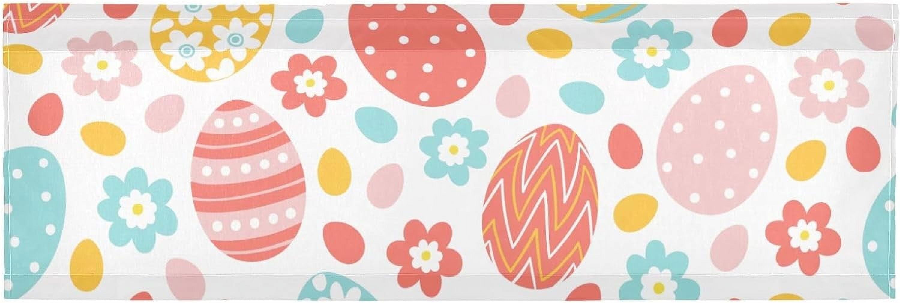 Coolnut Easter Eggs Pattern Valance Faux Linen Small Window Curtains ...
