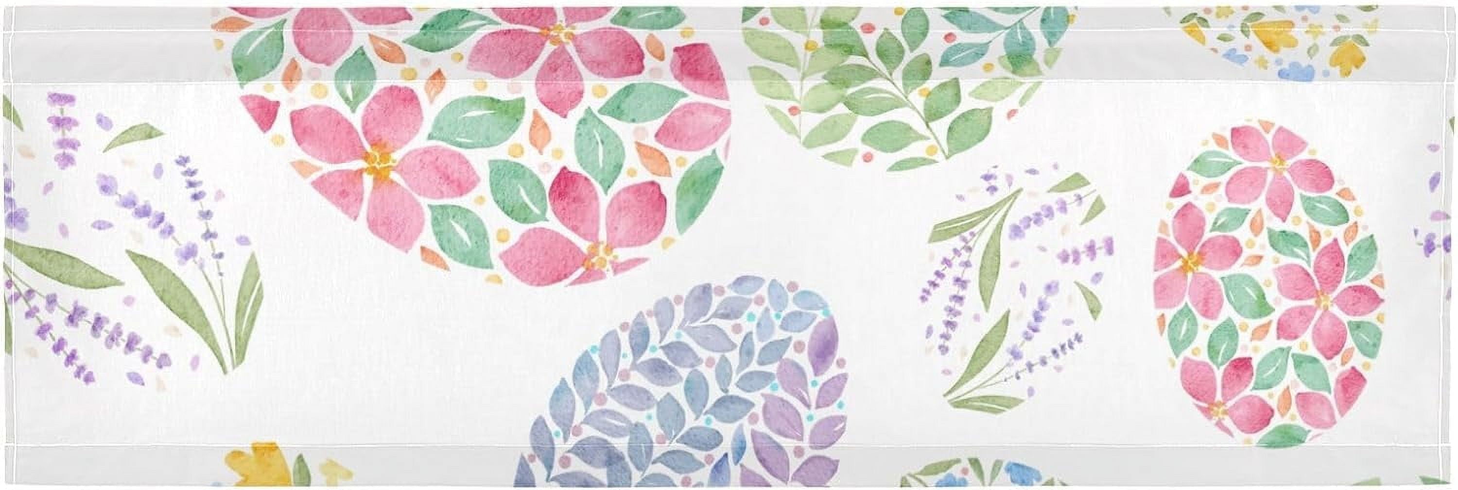 Coolnut Easter Eggs Pattern Valance Faux Linen Small Window Curtains ...