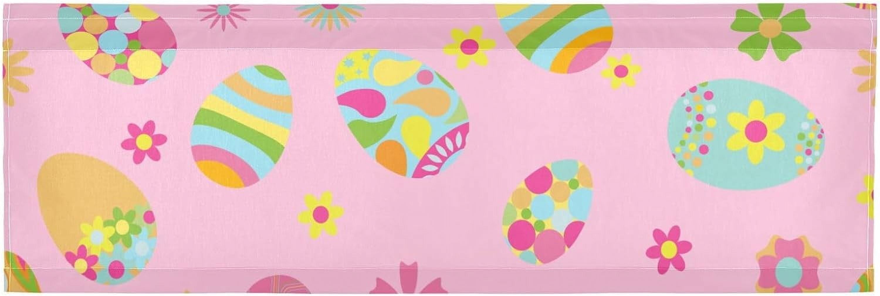 Coolnut Easter Eggs Pattern Valance Faux Linen Small Window Curtains ...
