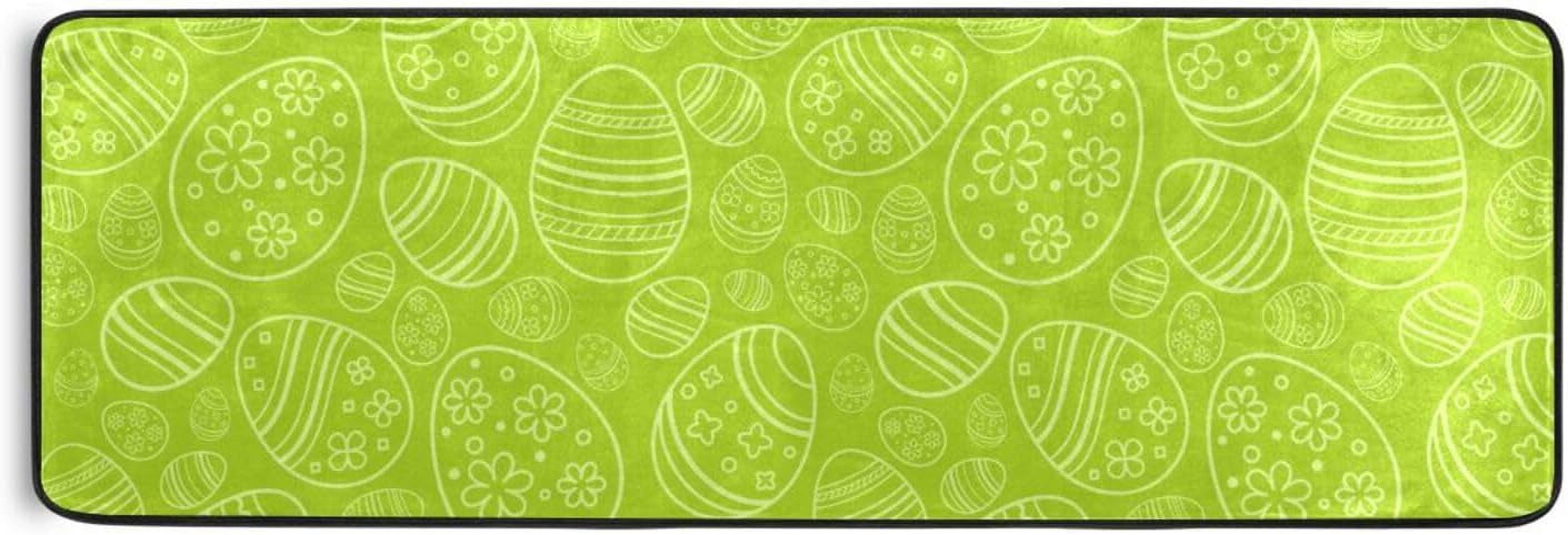 Coolnut Easter Pattern Green Area Rug - 2' x 6' Washable Runner Rugs ...