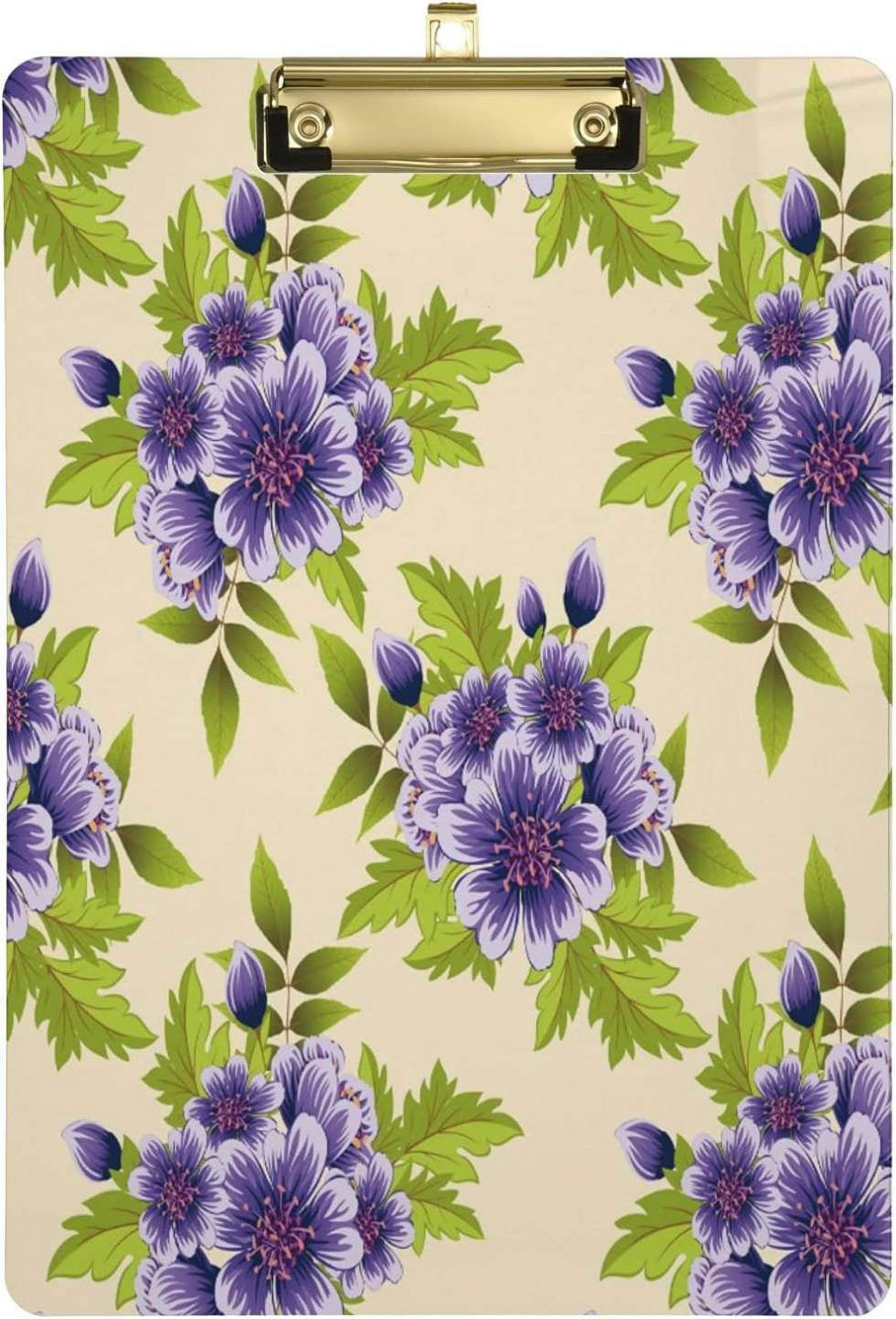 Coolnut Elegant Purple Flower 12.5"x9" Clipboard, Acrylic Fashion ...