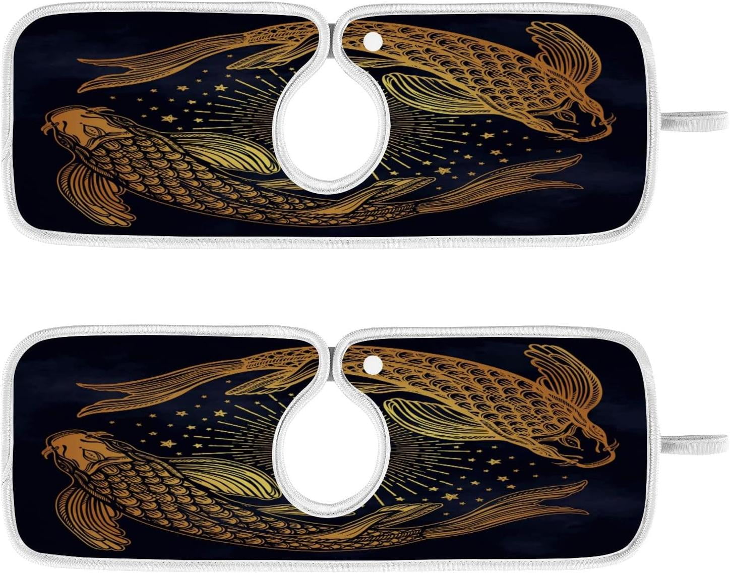 Coolnut Ethnic Fish Koi Sink Splash Guard for Faucet 2 Packs Faucet ...