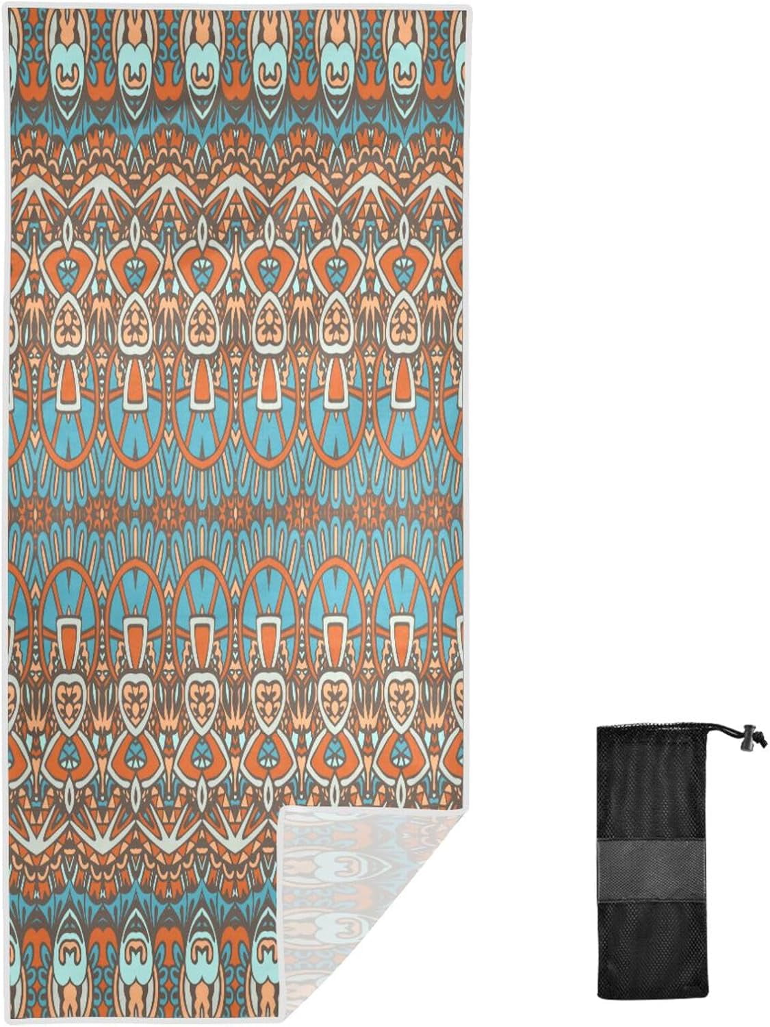 Coolnut Ethnic Geometric Stripe Microfiber Beach Towel 60x30in ...