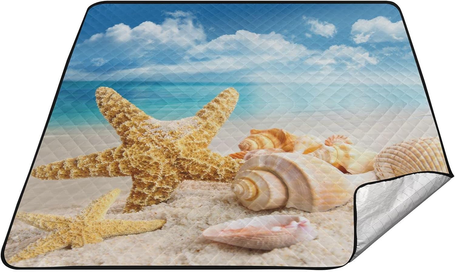 Coolnut Extra Large Outdoor Picnic Blanket, Beach Starfish Seashells ...