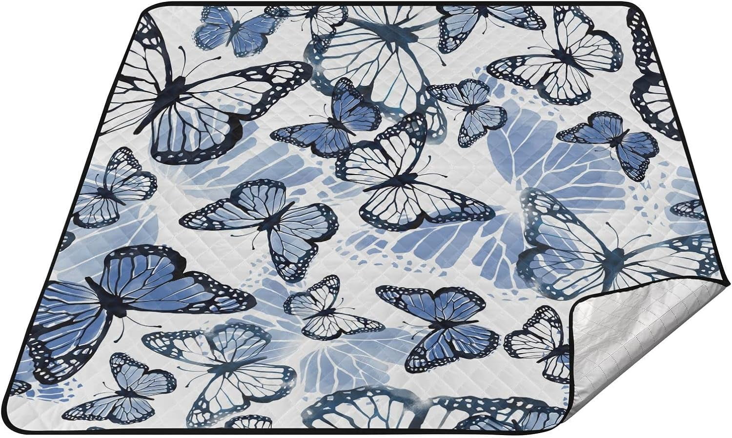 Coolnut Extra Large Outdoor Picnic Blanket, Blue Butterfly Waterproof ...