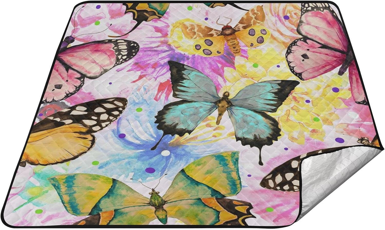 Coolnut Extra Large Outdoor Picnic Blanket, Watercolor Butterfly ...
