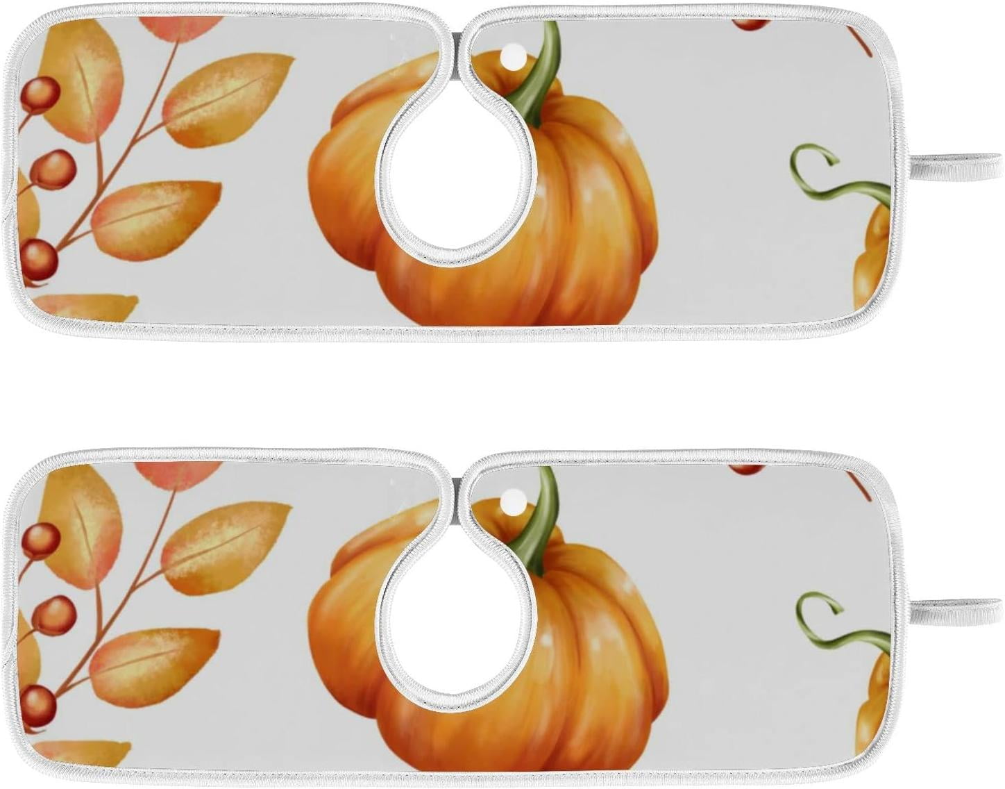 Coolnut Fall Leaves Pumpkins Kitchen Sink Splash Guard 2 Packs Faucet ...