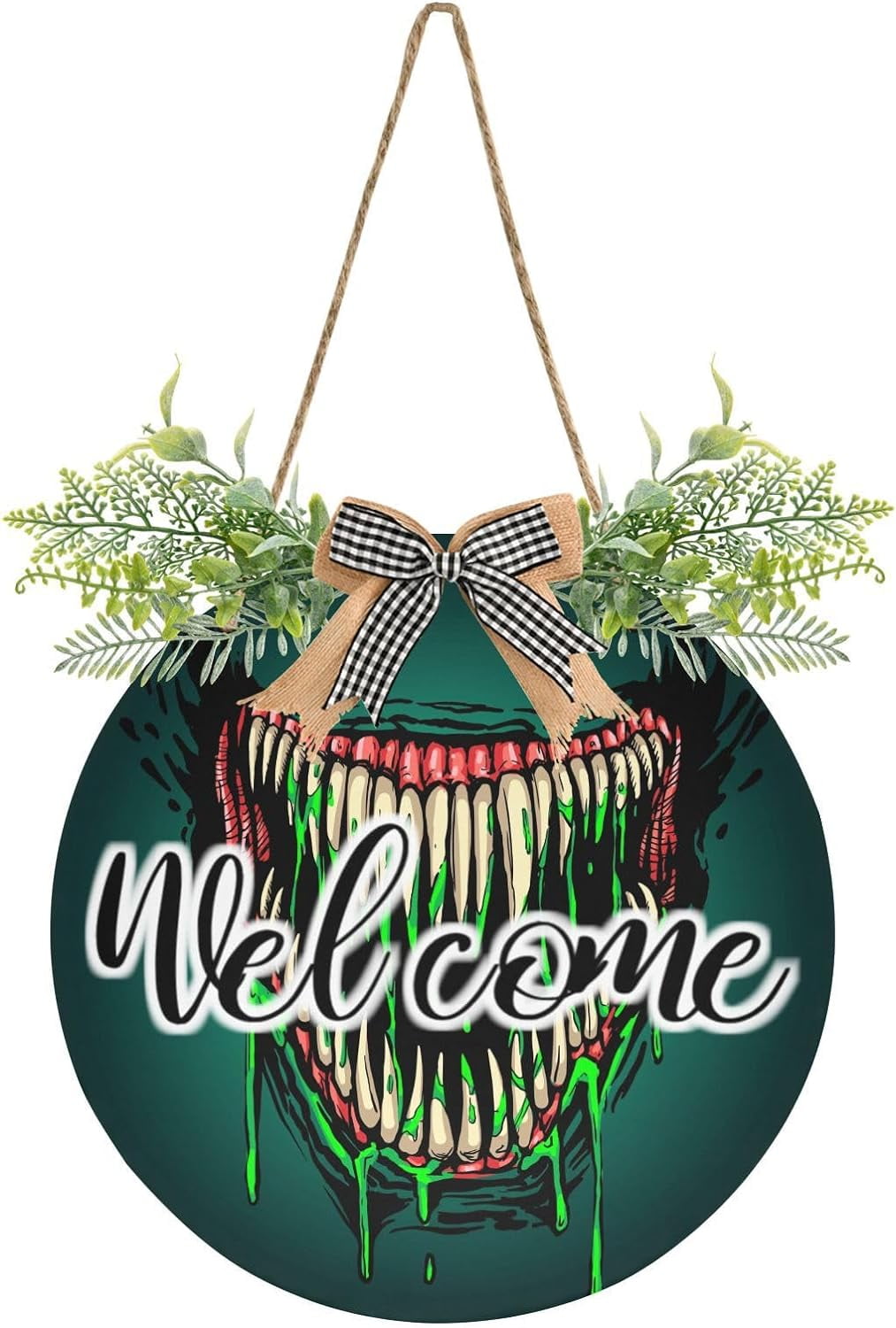 Coolnut Fange with Dripping Poison Front Door Round, Hanging Welcome ...