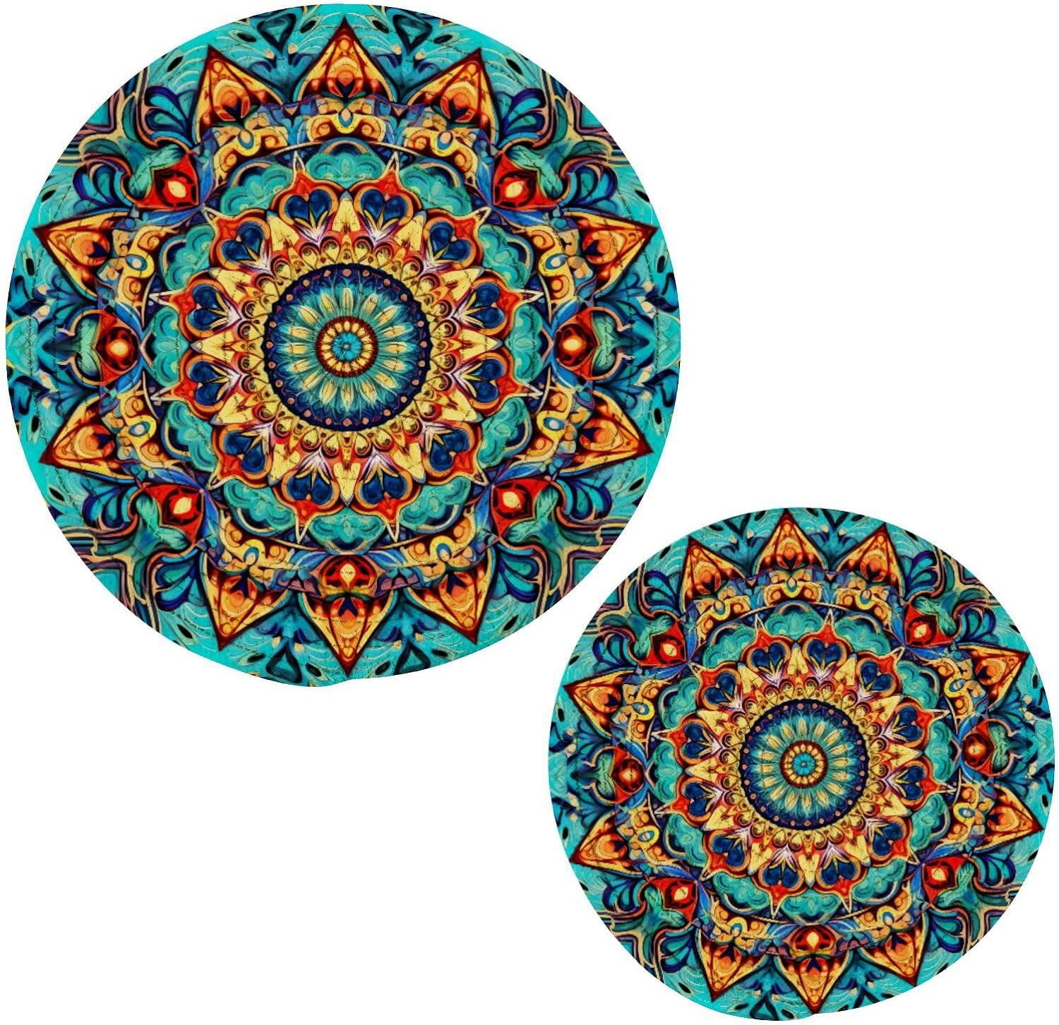 Coolnut Fantastic Mandala Pattern Trivets Pot Holders Set of 2 ...