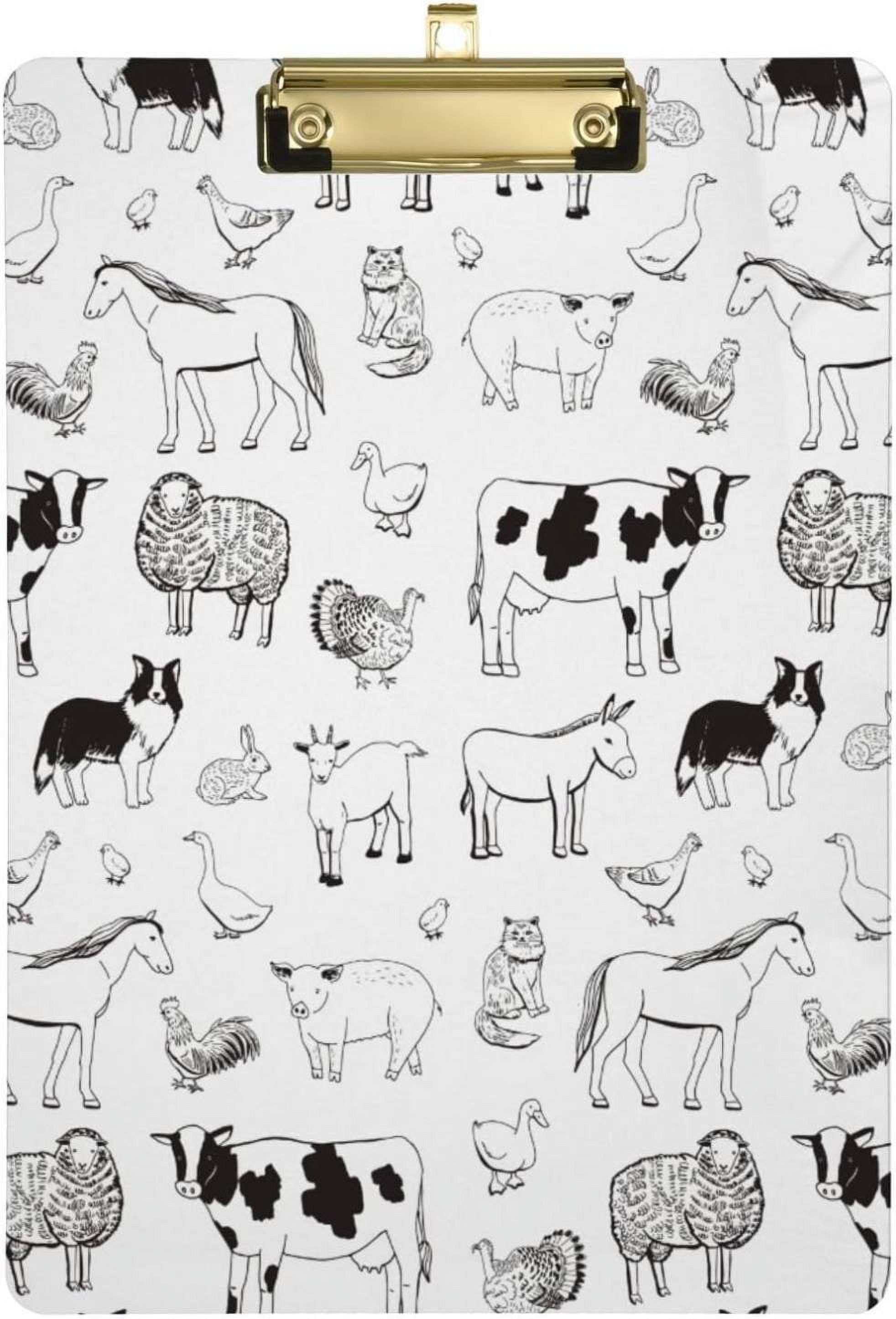 Coolnut Farm Animals Clipboard, Acrylic Standard A4 Letter Size Clip ...