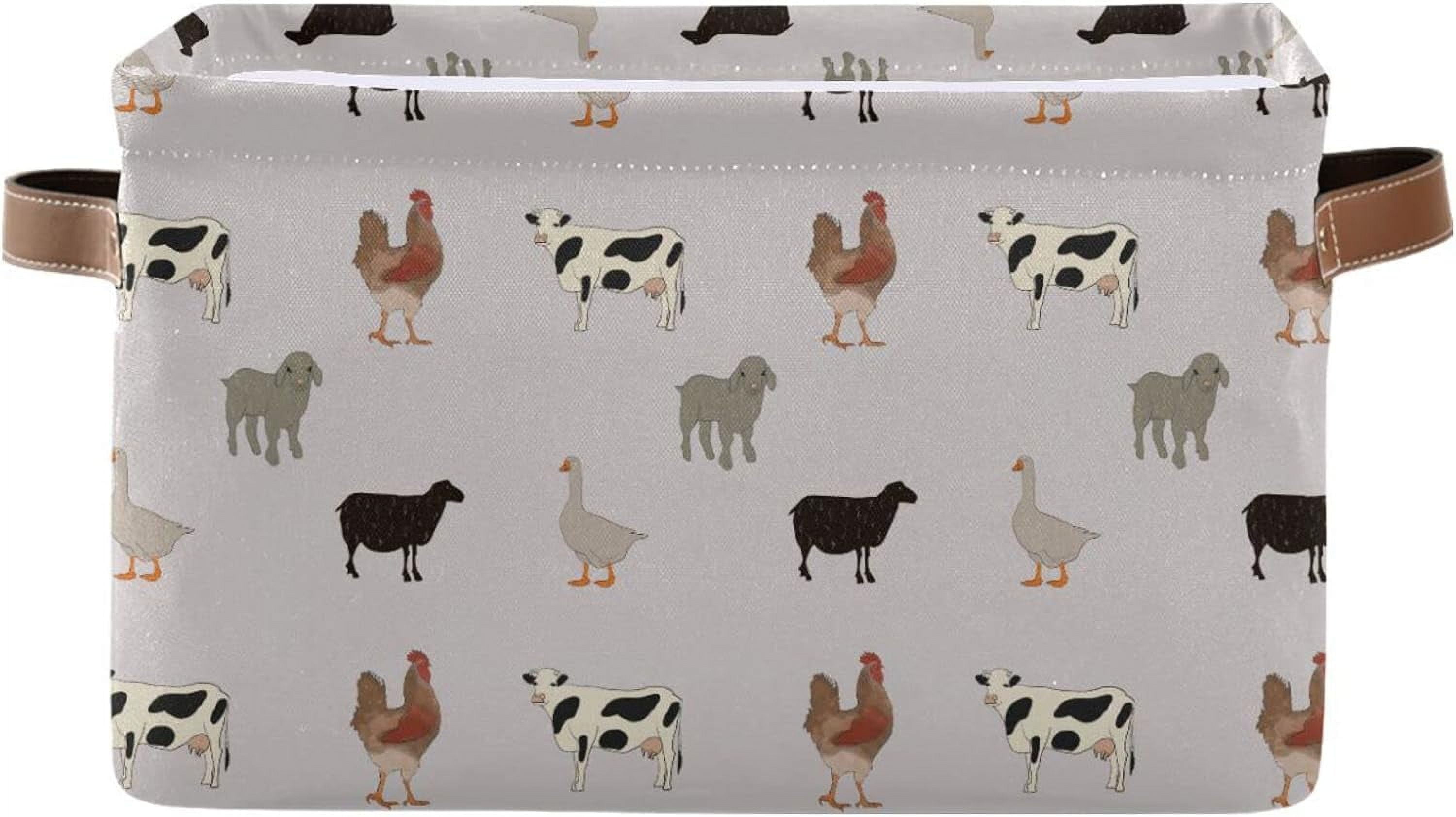 Coolnut Farm Animals Foldable Storage Basket for Shelves, Collapsible ...