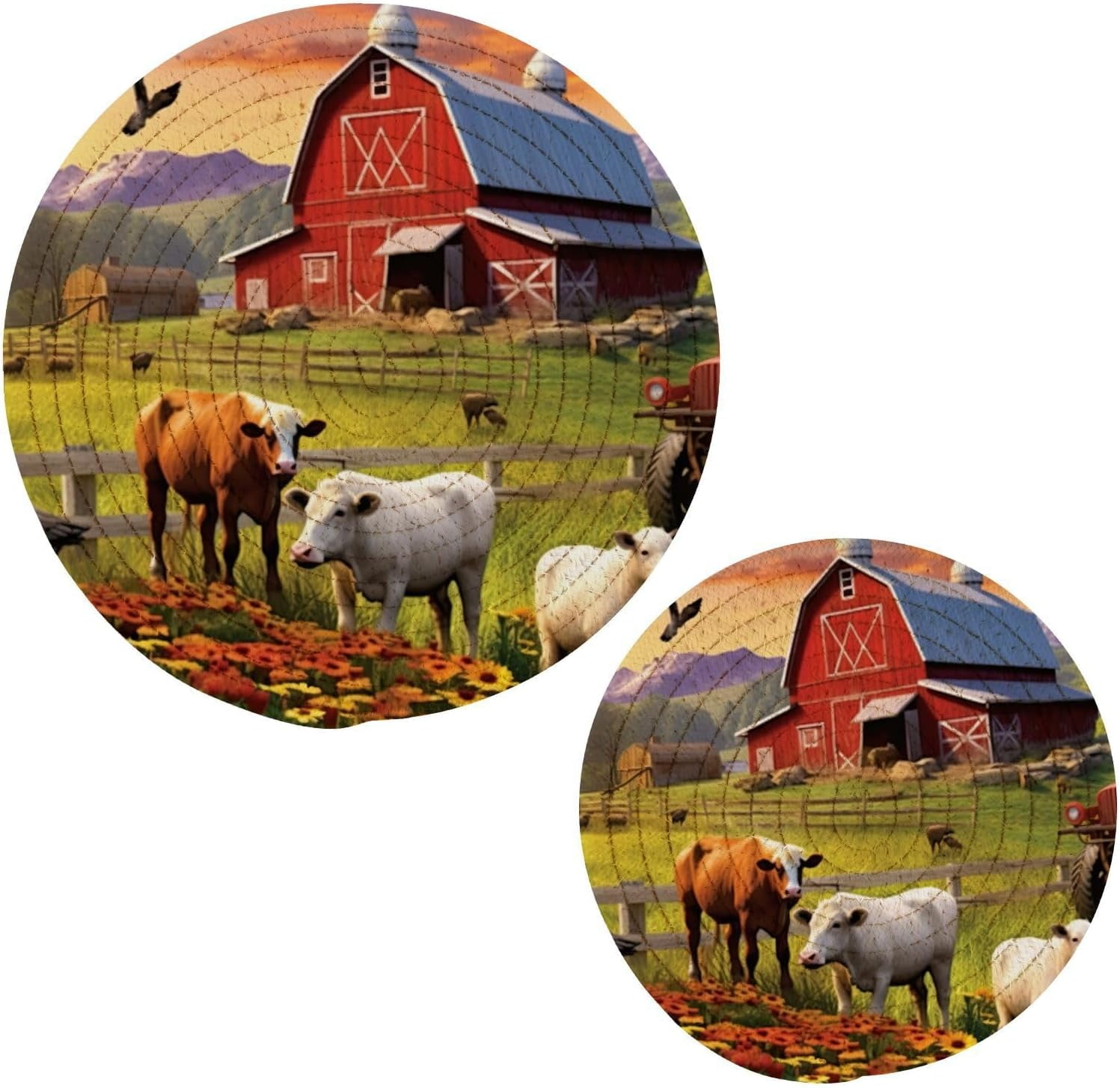 Coolnut Farm Animals Pattern Trivets Pot Holders Set of 2 Potholders ...