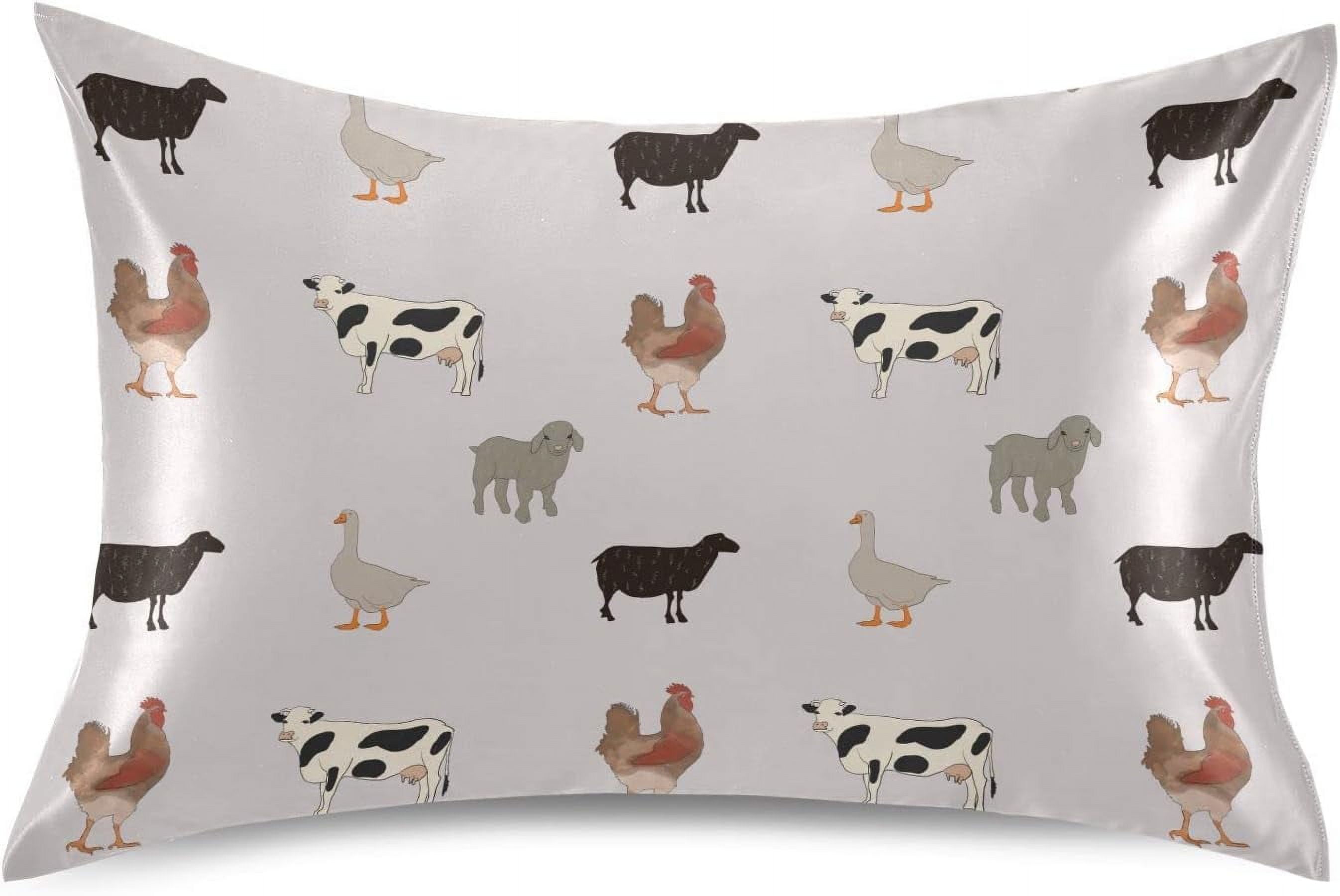 Coolnut Farm Animals Silky Satin Pillowcase, Luxury Soft Pillow Case ...