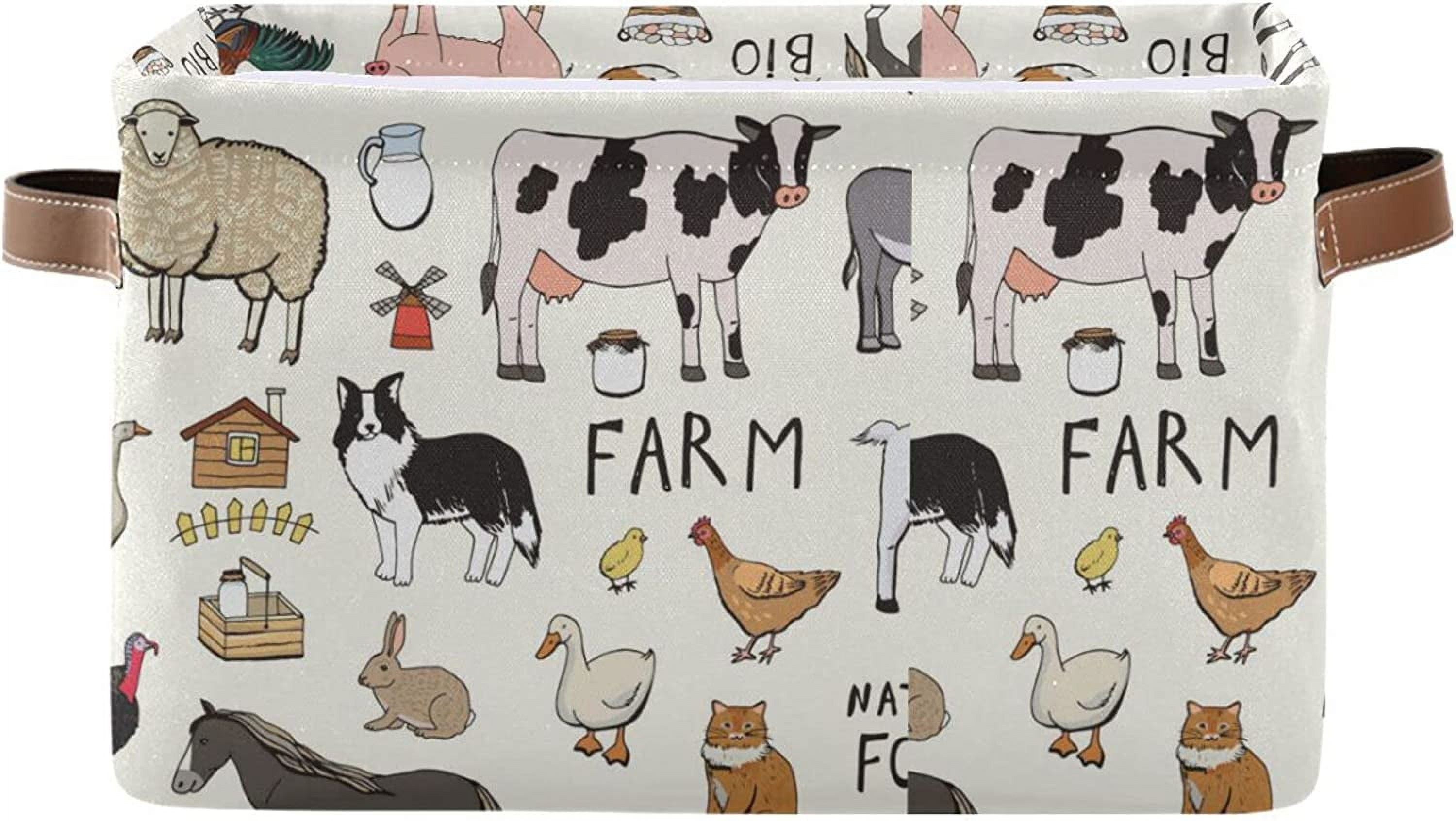 Coolnut Farm Animals Storage Basket Storage Bin Organizer Basket ...