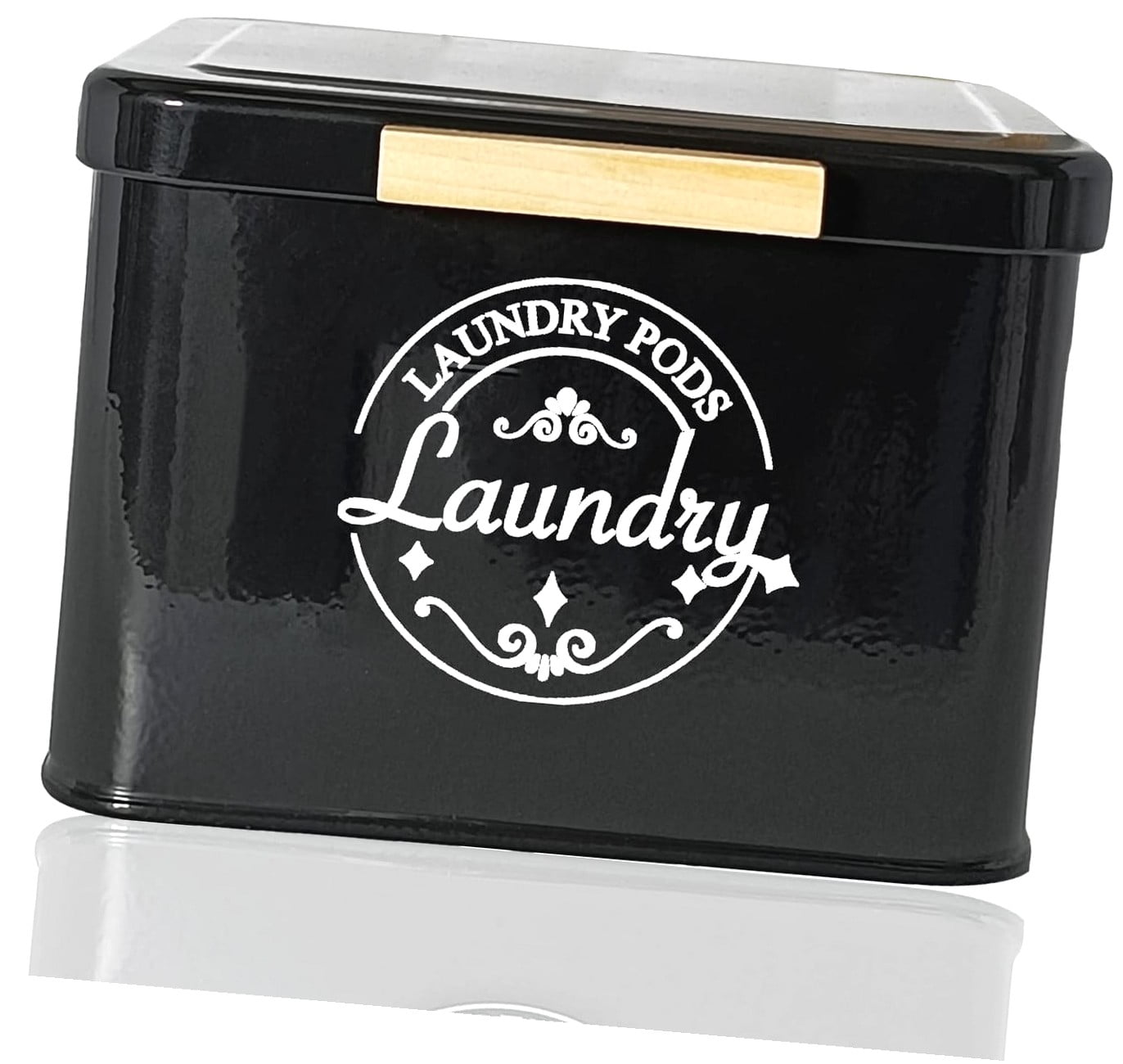 Coolnut Farmhouse Metal Laundry Pods Holder with Hinged Lid Laundry Room Organization and ...