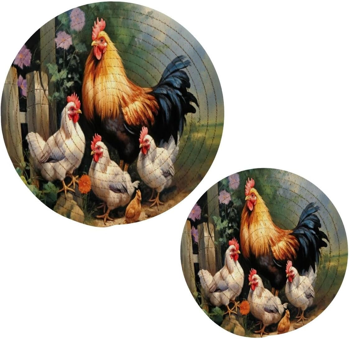 Coolnut Farmhouse Rooster Pot Holders Trivets Set 2Pcs, Potholders for ...