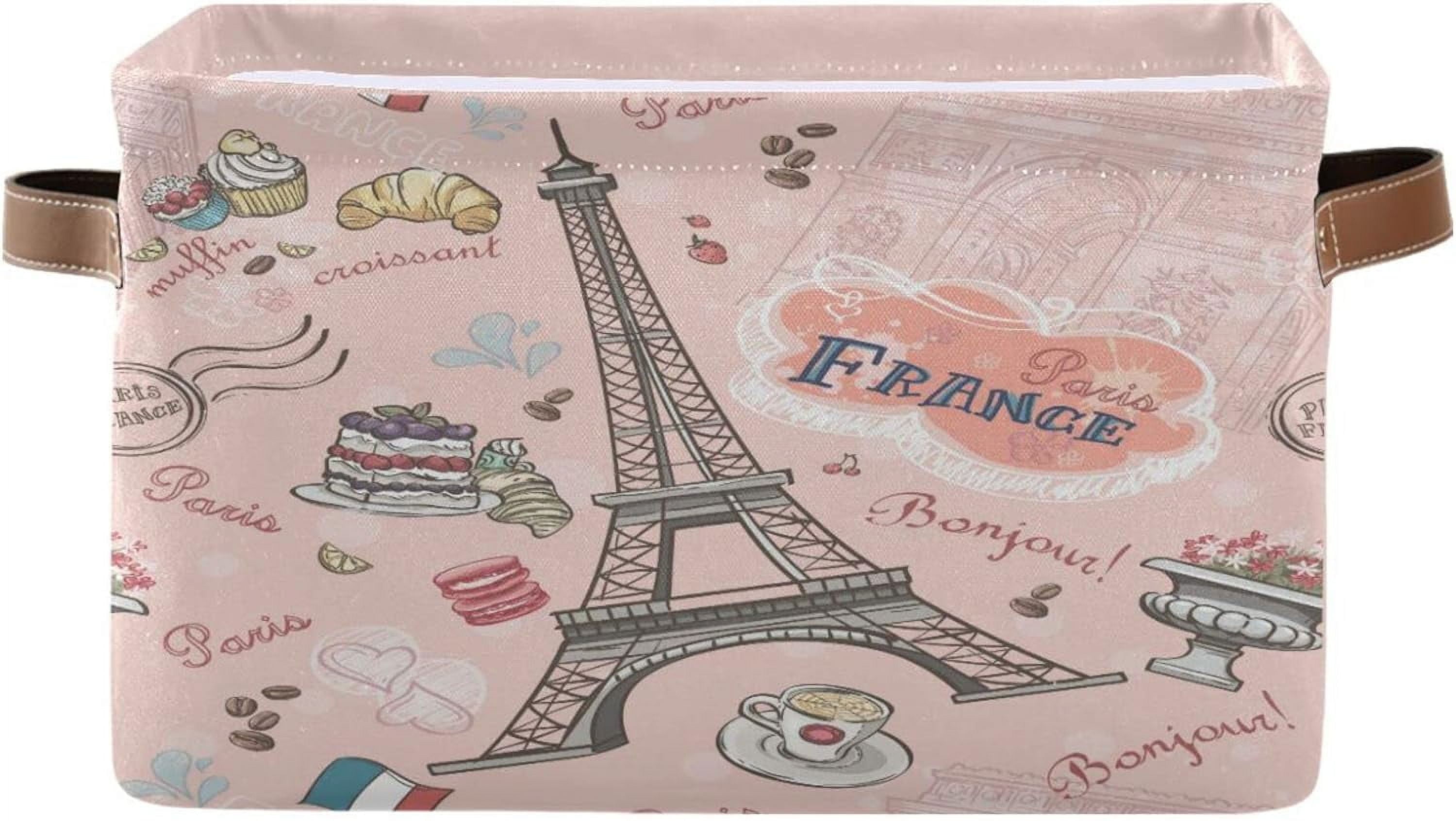 Coolnut Fashion Graffiti Eiffel Tower Large Square Storage Basket Bin ...