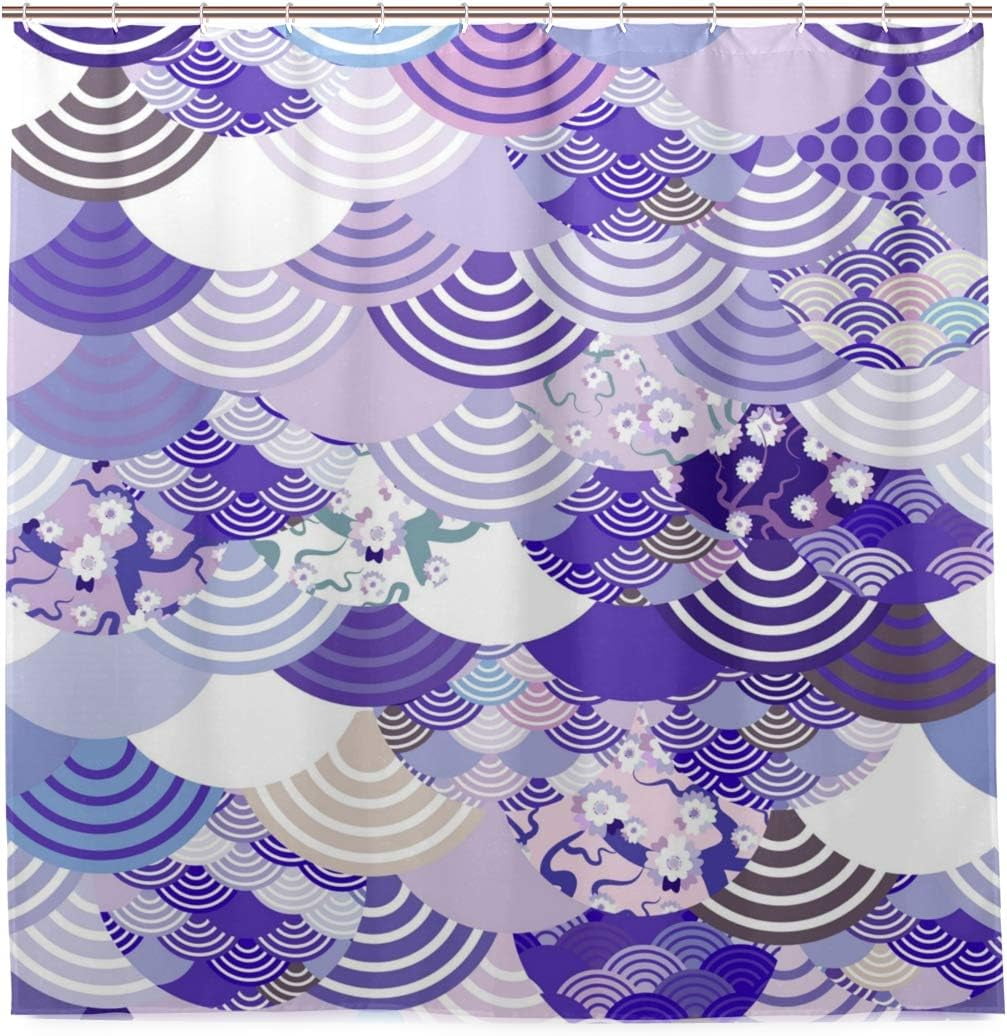 Coolnut Fish Scales Simple Nature Bath Shower Curtain Liners 72x72in ...