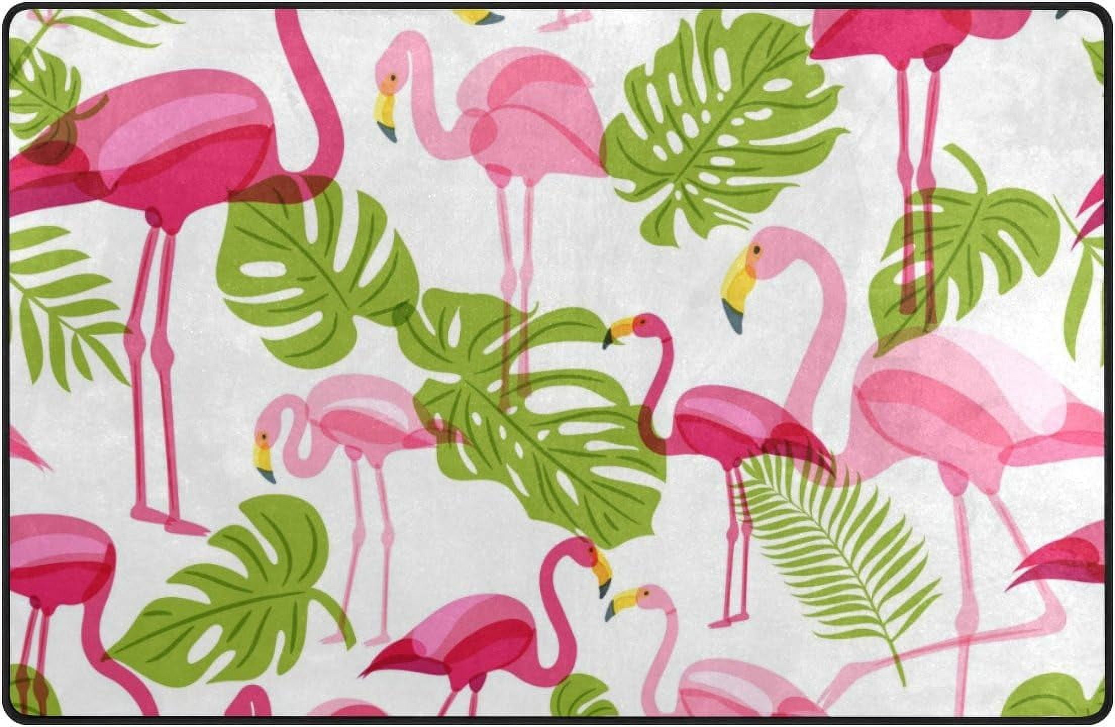 Coolnut Flamingo Palm Leaves Area Rug Pad - 31 x 20 inch - 100% Light ...