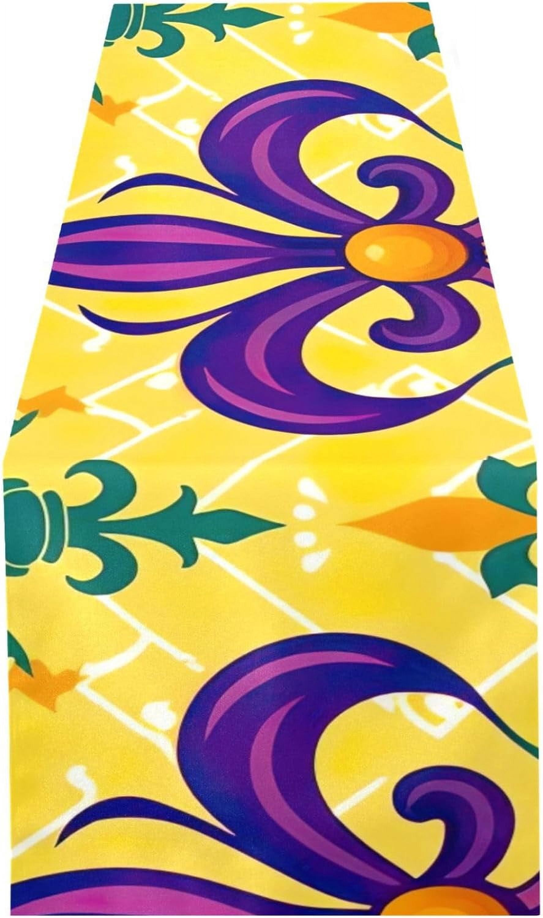 Coolnut Fleur De Lis Mardi Gras Table Runner 14x108in,Coffee Table ...